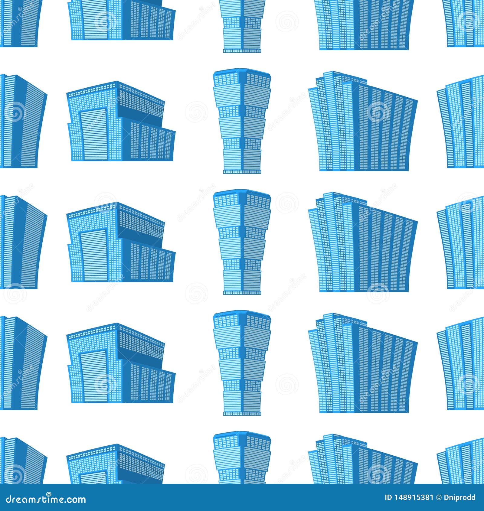Seamless Pattern with Modern High-rise Building Stock Vector ...