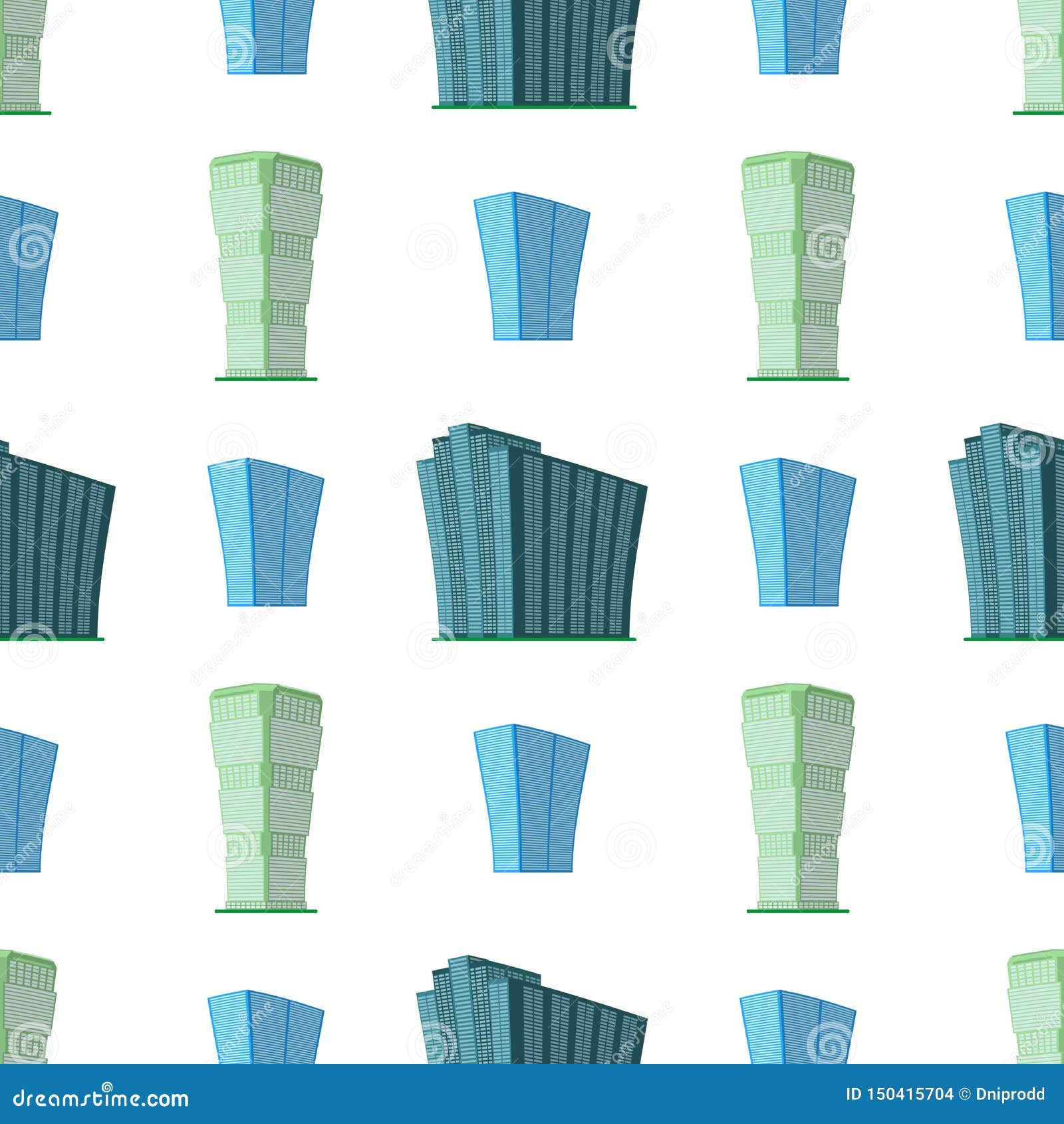 Seamless Pattern with Modern High-rise Building Stock Vector ...