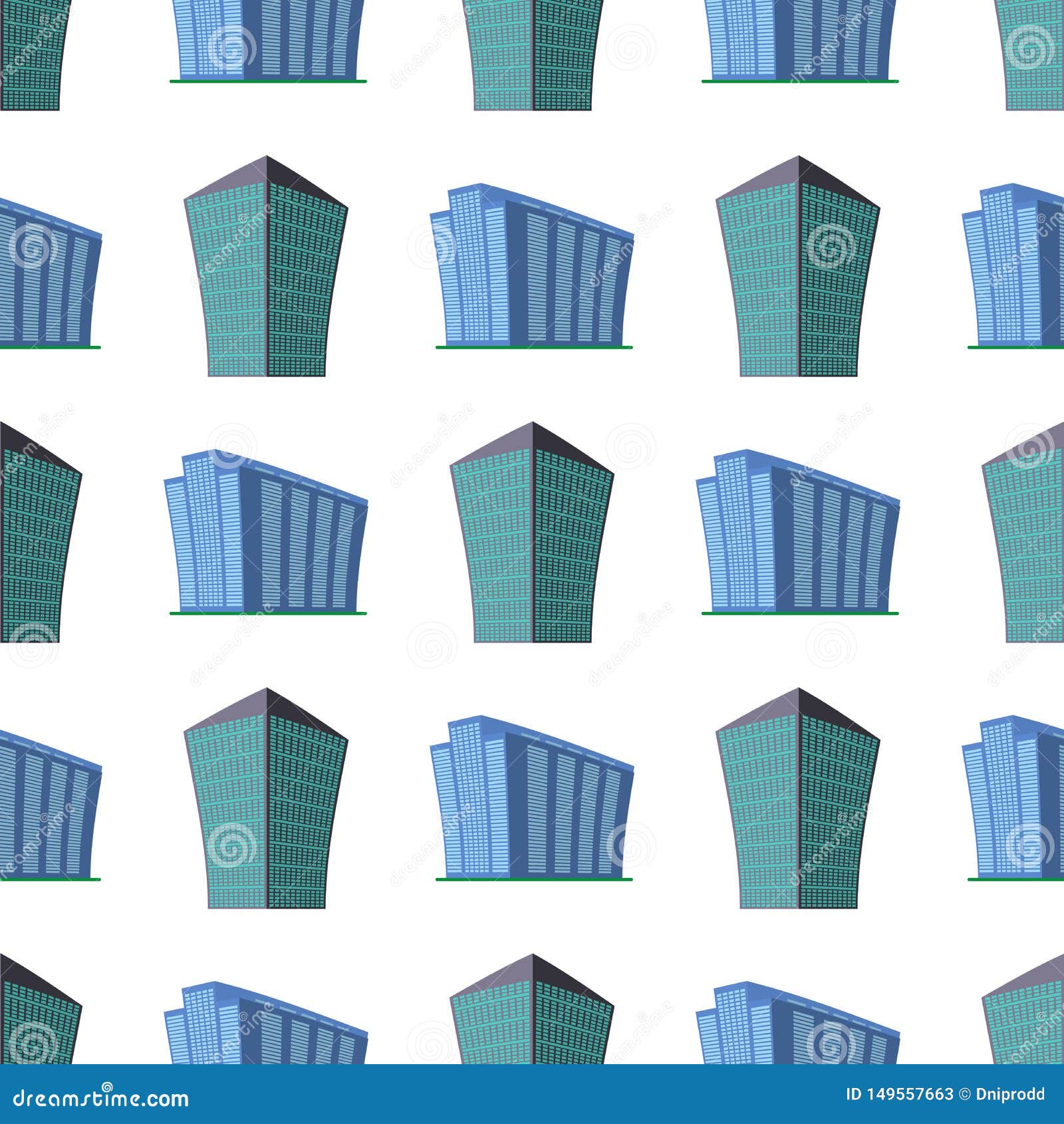 Seamless Pattern with Modern High-rise Building Stock Vector ...