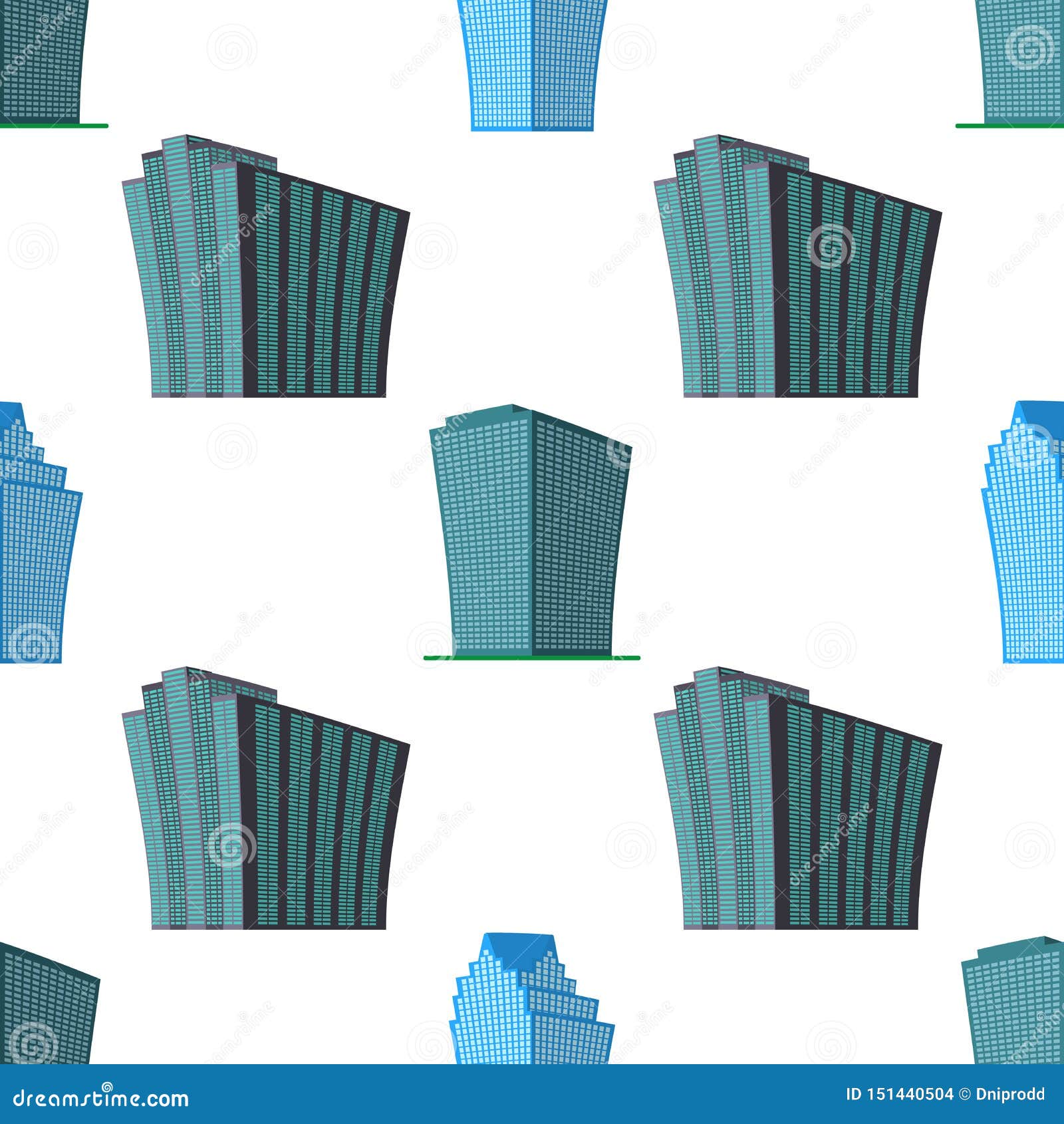 Seamless Pattern with Modern High-rise Building Stock Vector ...