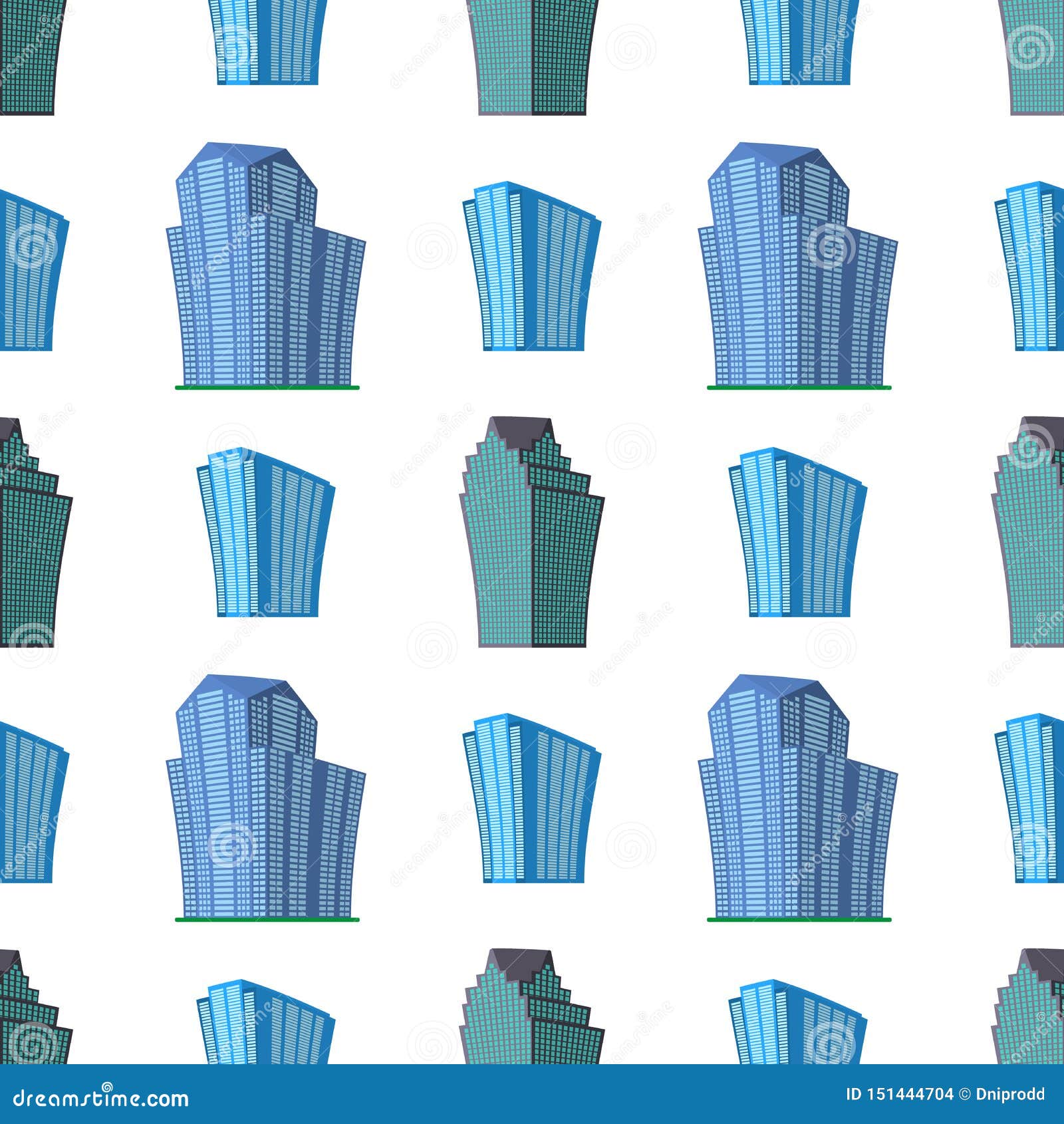 Seamless Pattern with Modern High-rise Building Stock Vector ...