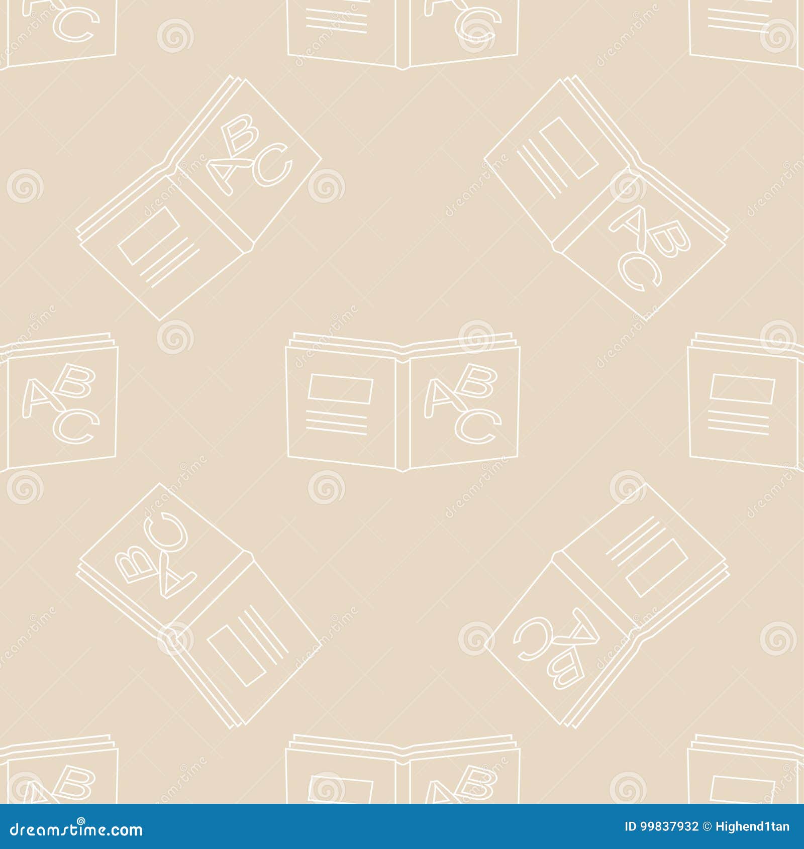 Seamless Pattern with Modern Outline Decorative Books. Stock ...