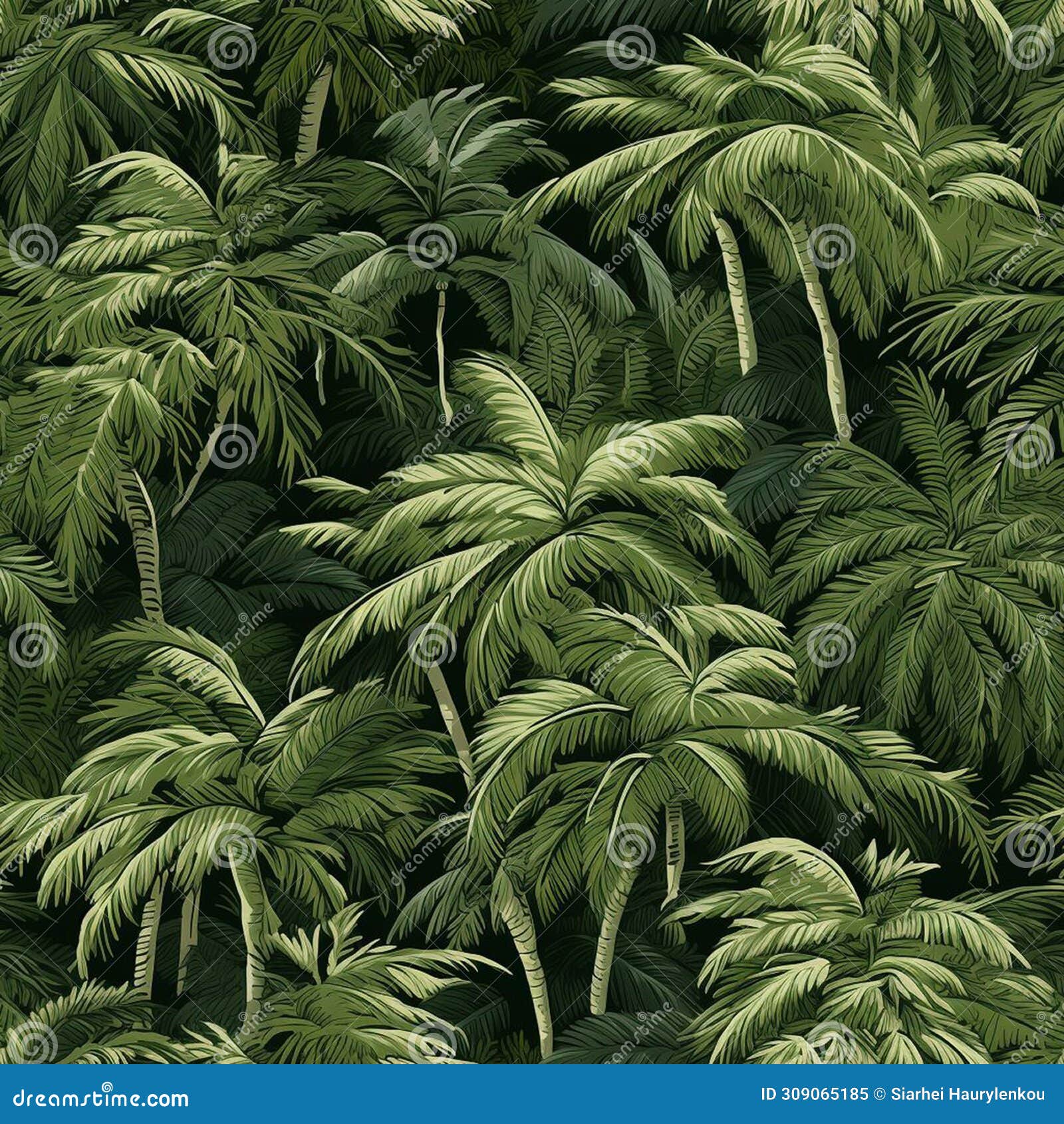 A Seamless Pattern with a Modern Tropical Palm Tree Design that Creates ...