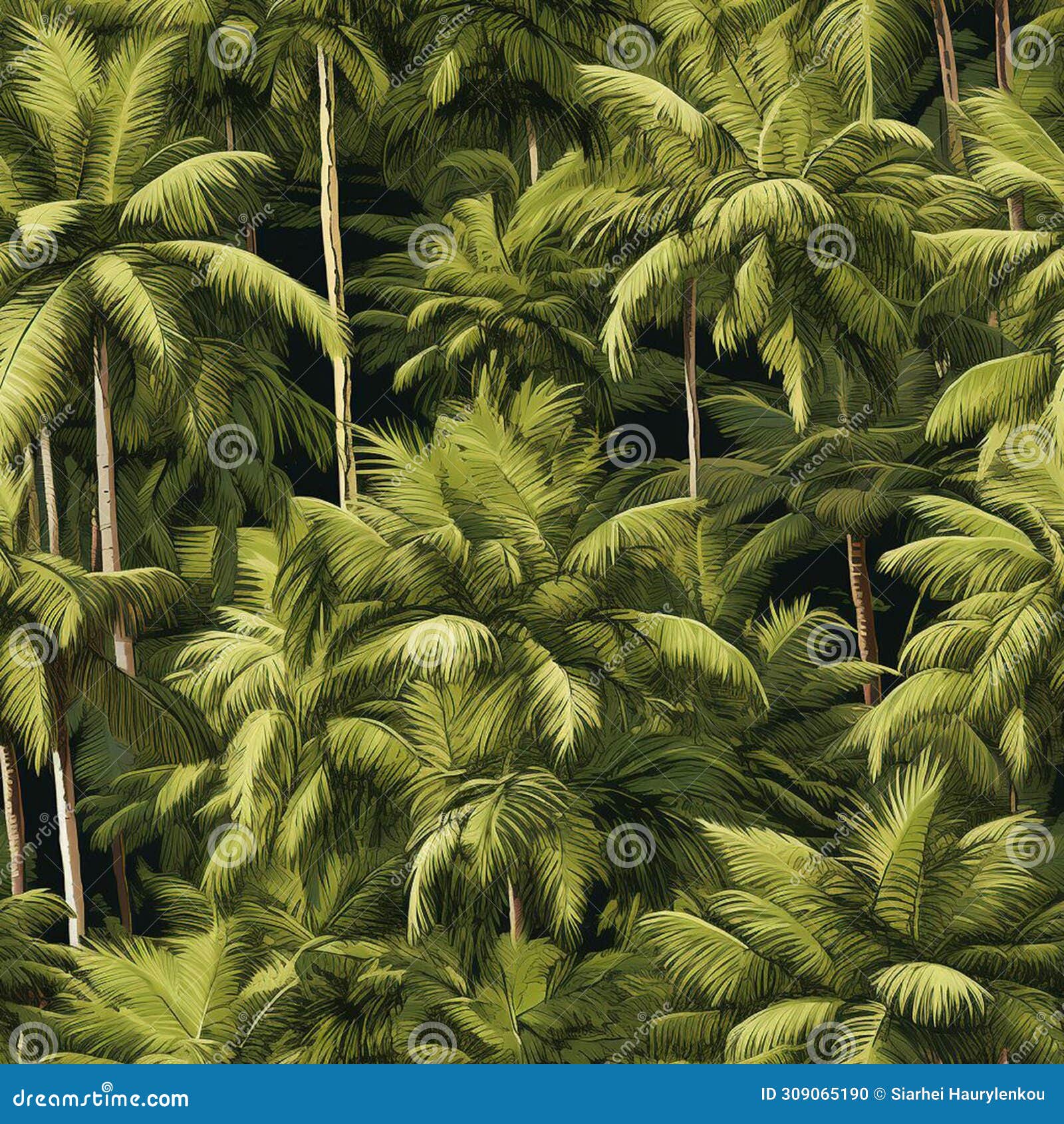 A Seamless Pattern with a Modern Tropical Palm Tree Design that Creates ...