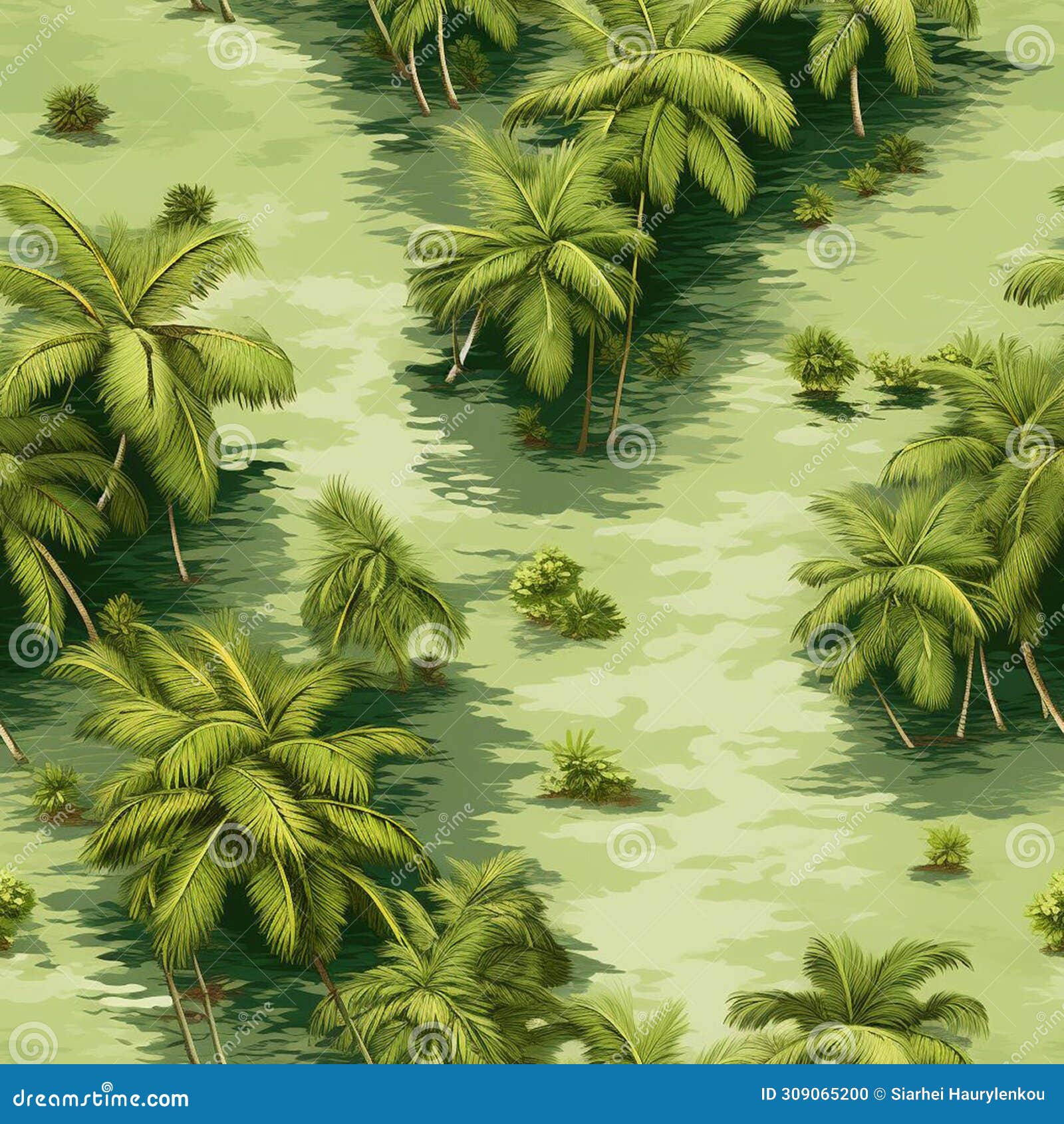 A Seamless Pattern with a Modern Tropical Palm Tree Design that Creates ...