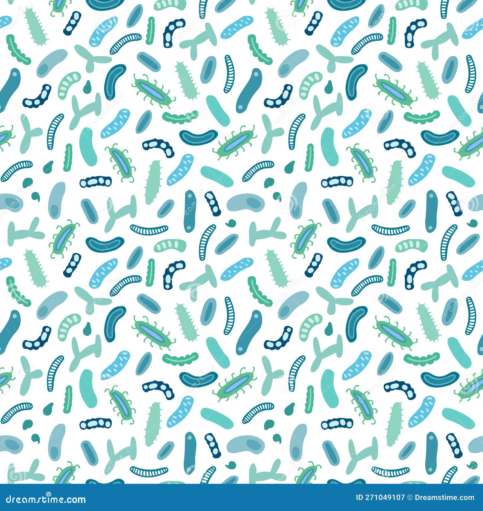 Seamless Pattern of Molecules, Cells of Virus, Bacteria. Stock Vector ...