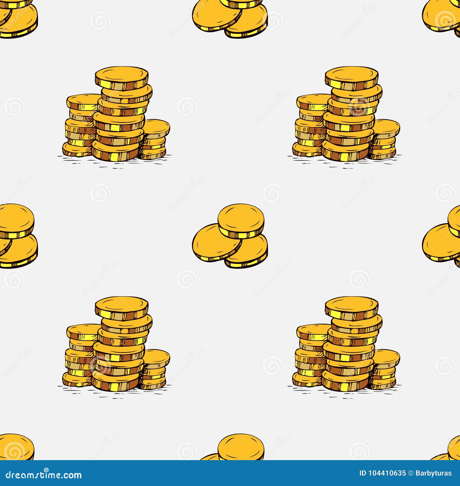 Seamless Pattern. Money Hand Drawing Elements Stock Illustration ...