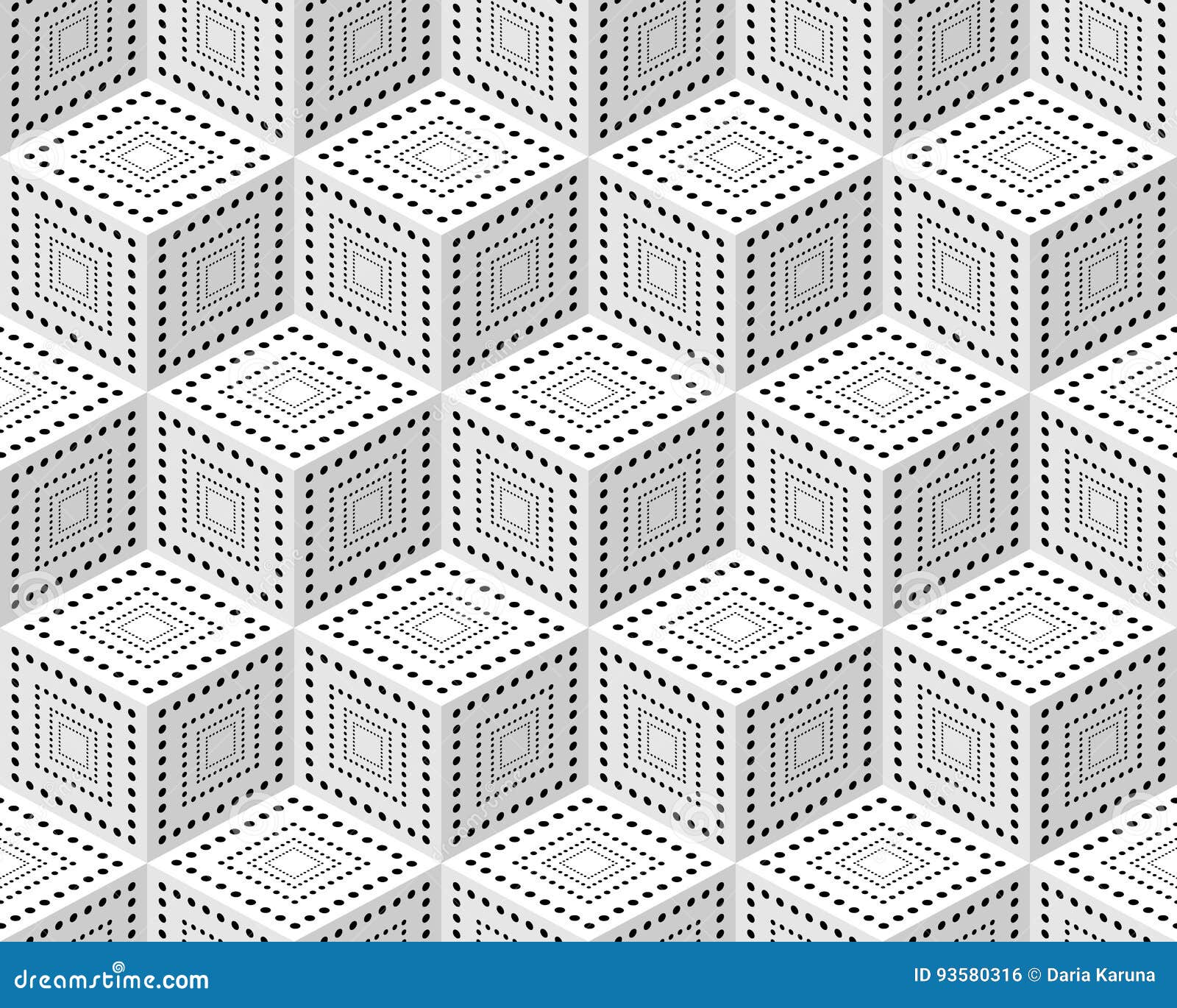 Seamless Pattern from Monochrome Isometric Cubes. Cuba on a White ...