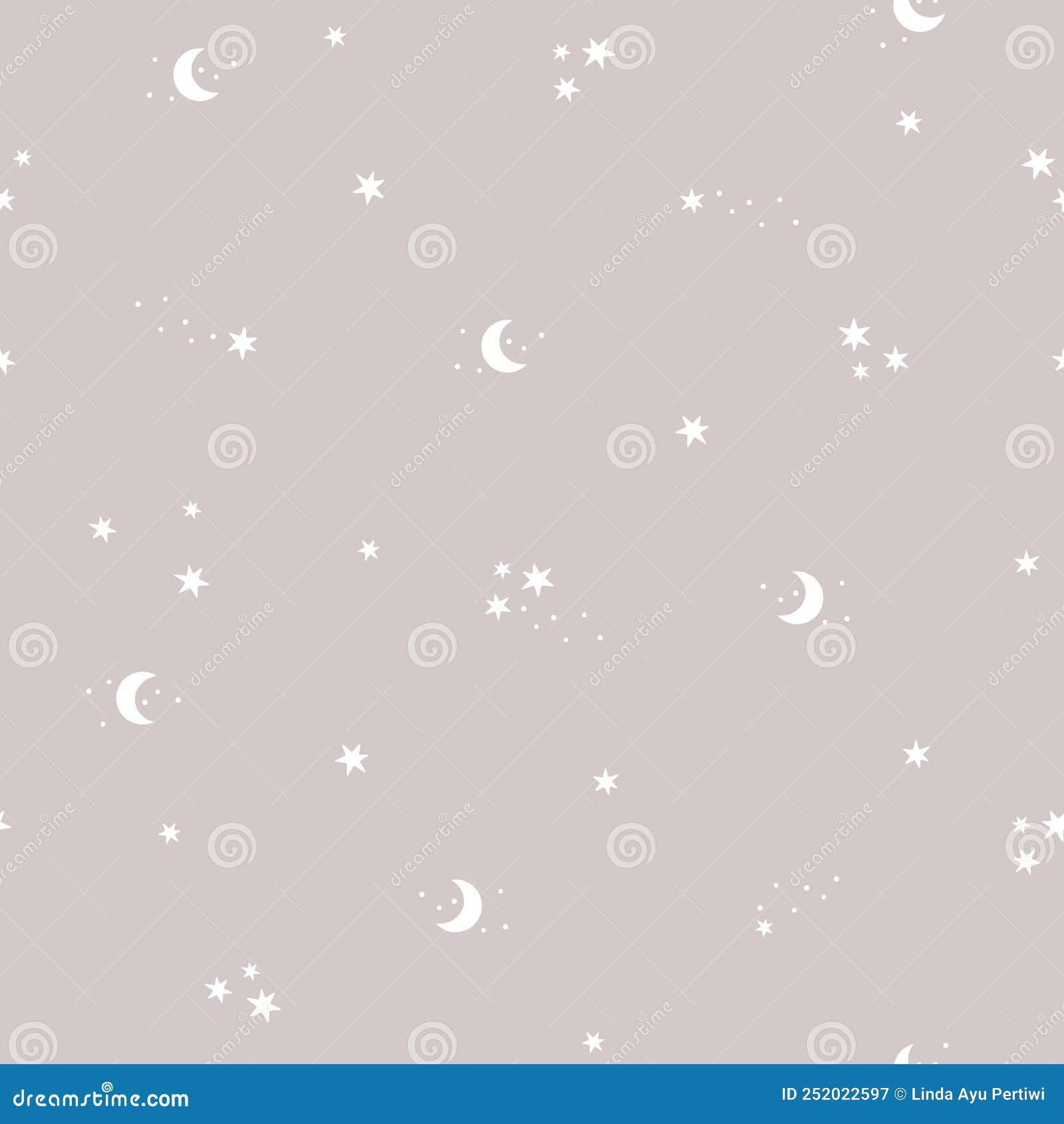 Seamless Pattern with Moon and Stars Stock Vector - Illustration of ...