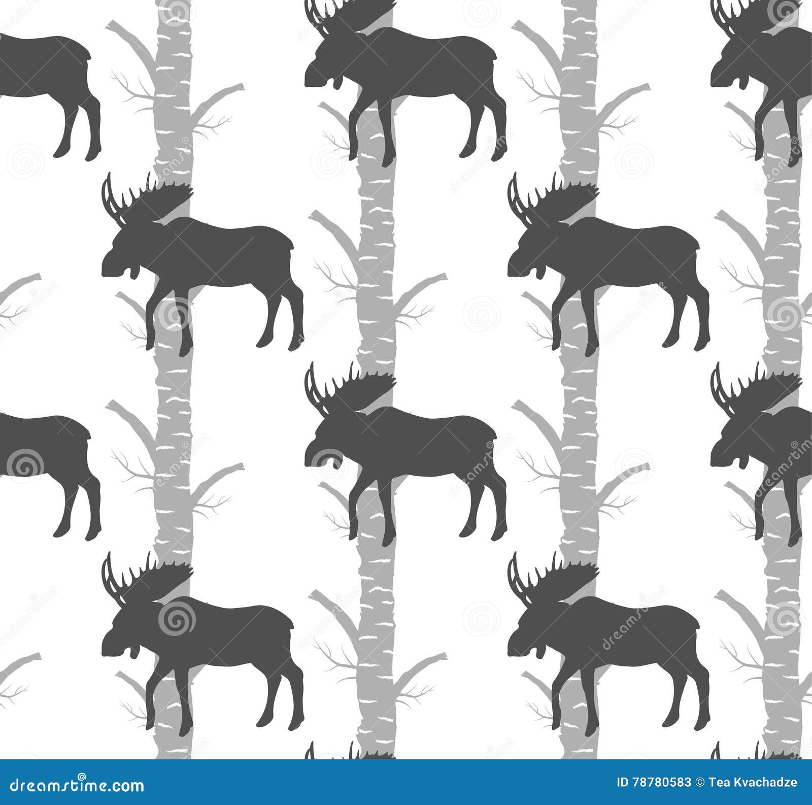 Seamless Pattern,moose. Baby Fabric.quilt Stock Vector - Illustration ...