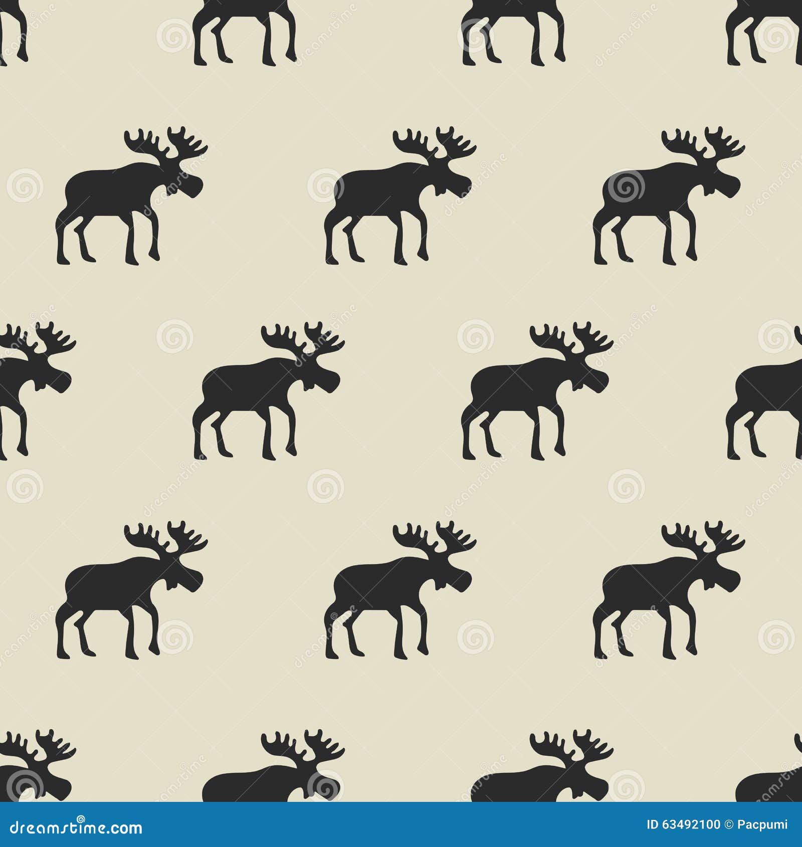 Seamless pattern, moose stock illustration. Illustration of texture ...