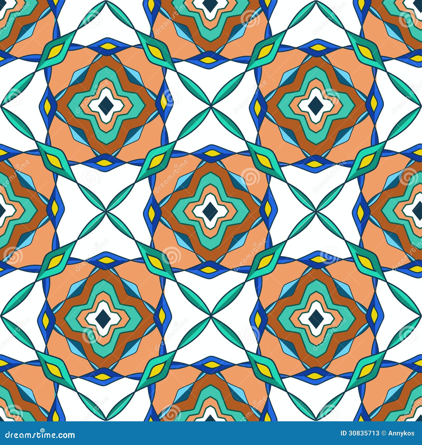 Seamless Pattern of Moroccan Mosaic Stock Vector - Illustration of ...