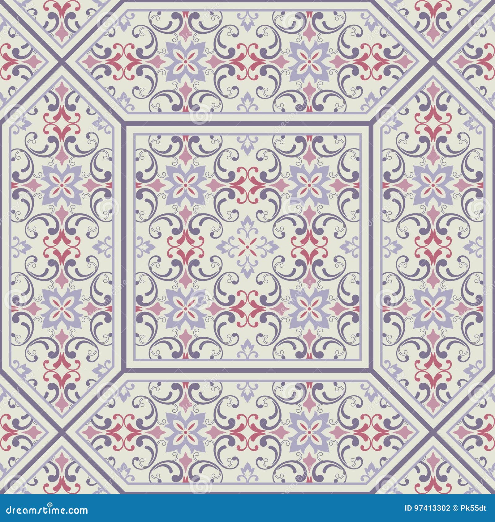 Seamless Pattern in Moroccan Style. Mosaic Tile. Islamic Traditional ...