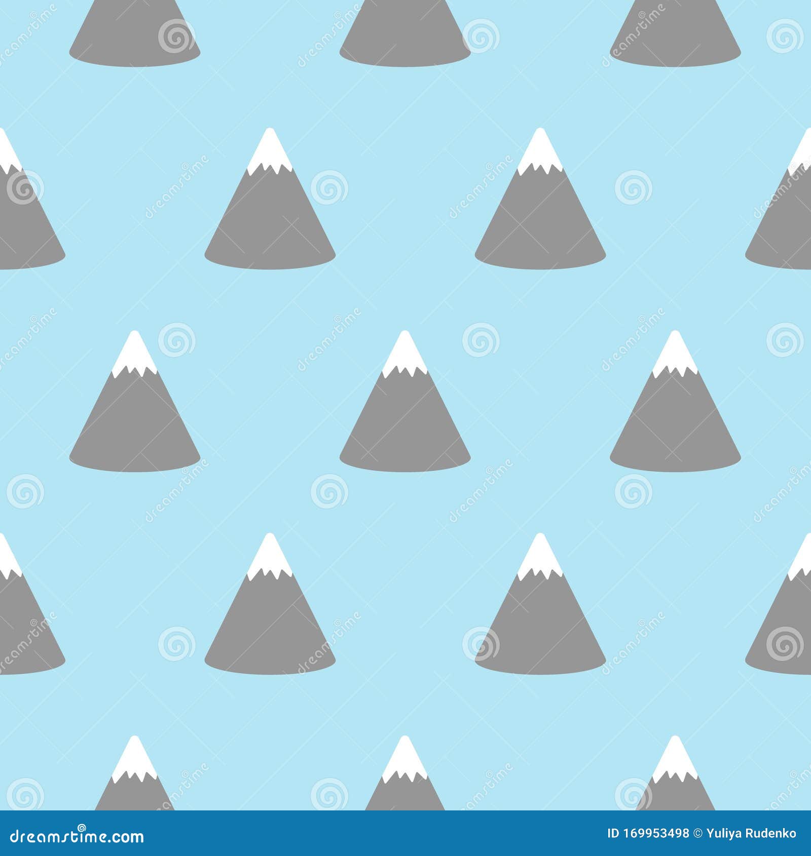 Seamless Pattern Mount, Nature Background with Mountain Landscape ...