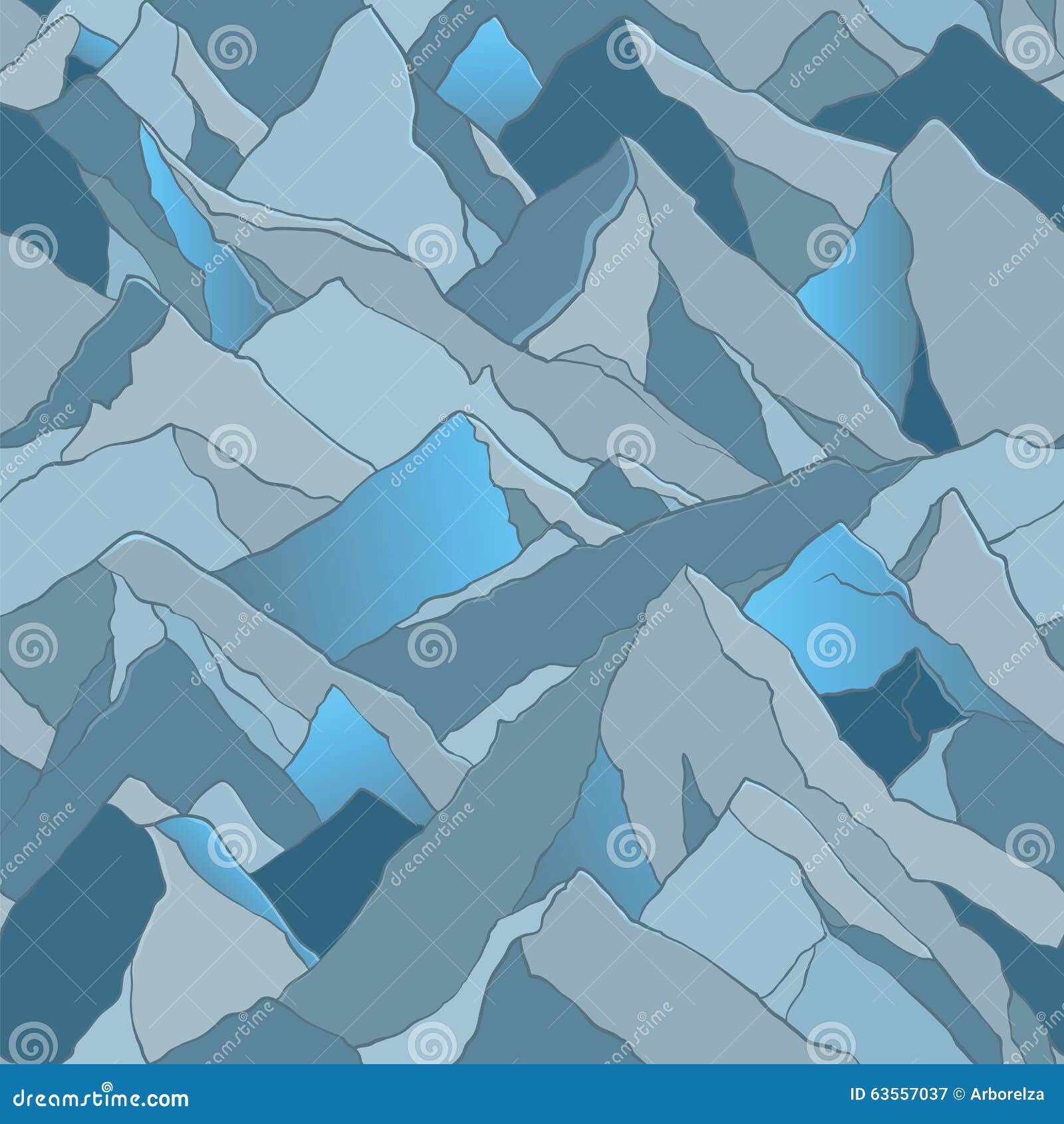 Seamless Pattern with Mountains Stock Vector - Illustration of drawing ...