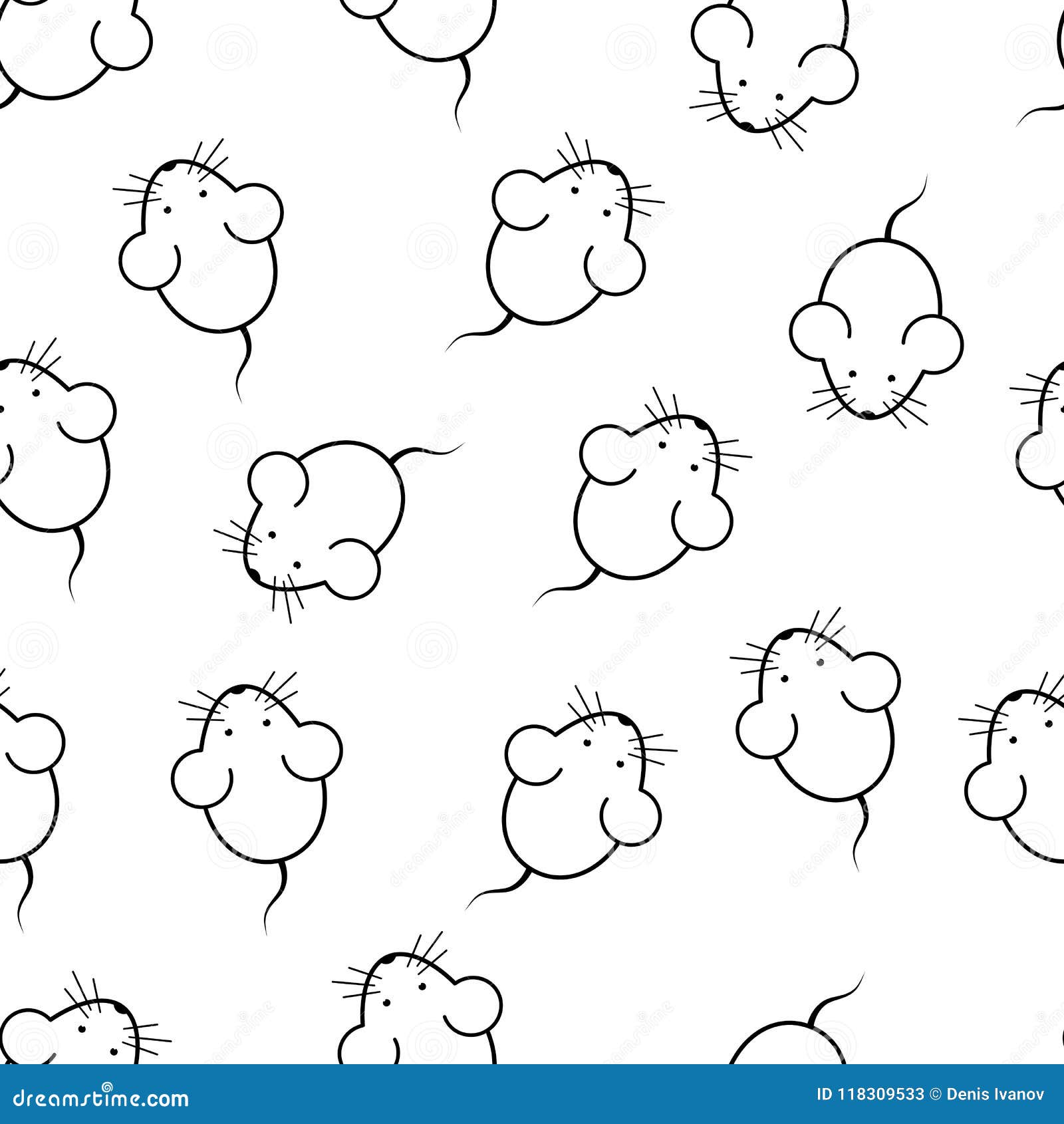Seamless pattern mouse stock vector. Illustration of furry - 118309533