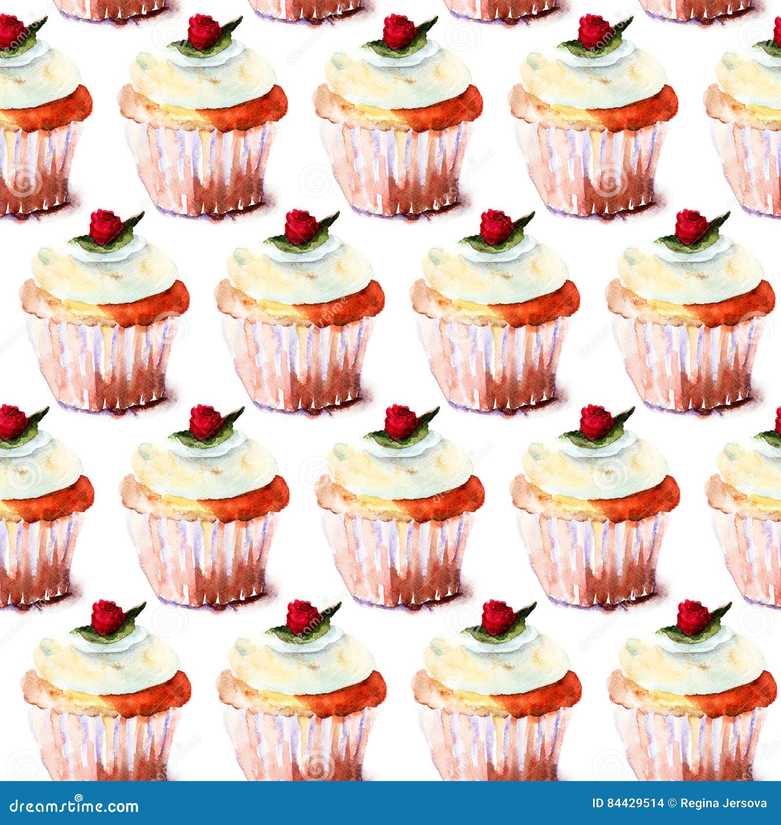 Seamless Pattern with Muffin Stock Illustration - Illustration of ...