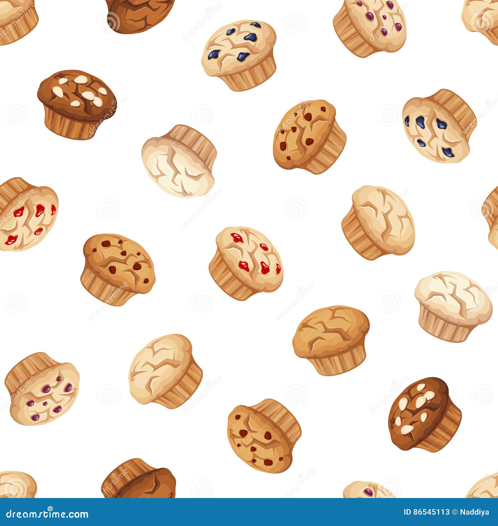 Seamless Pattern with Muffins. Vector Illustration. Stock Vector ...