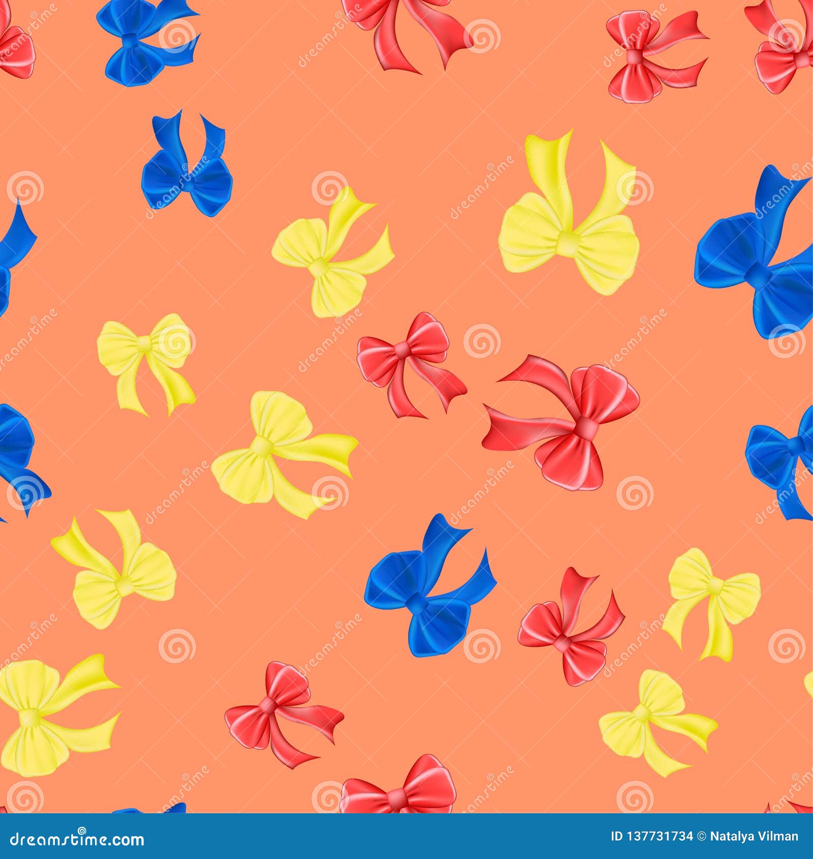 Seamless Pattern with Multi-colored Bows Stock Illustration ...