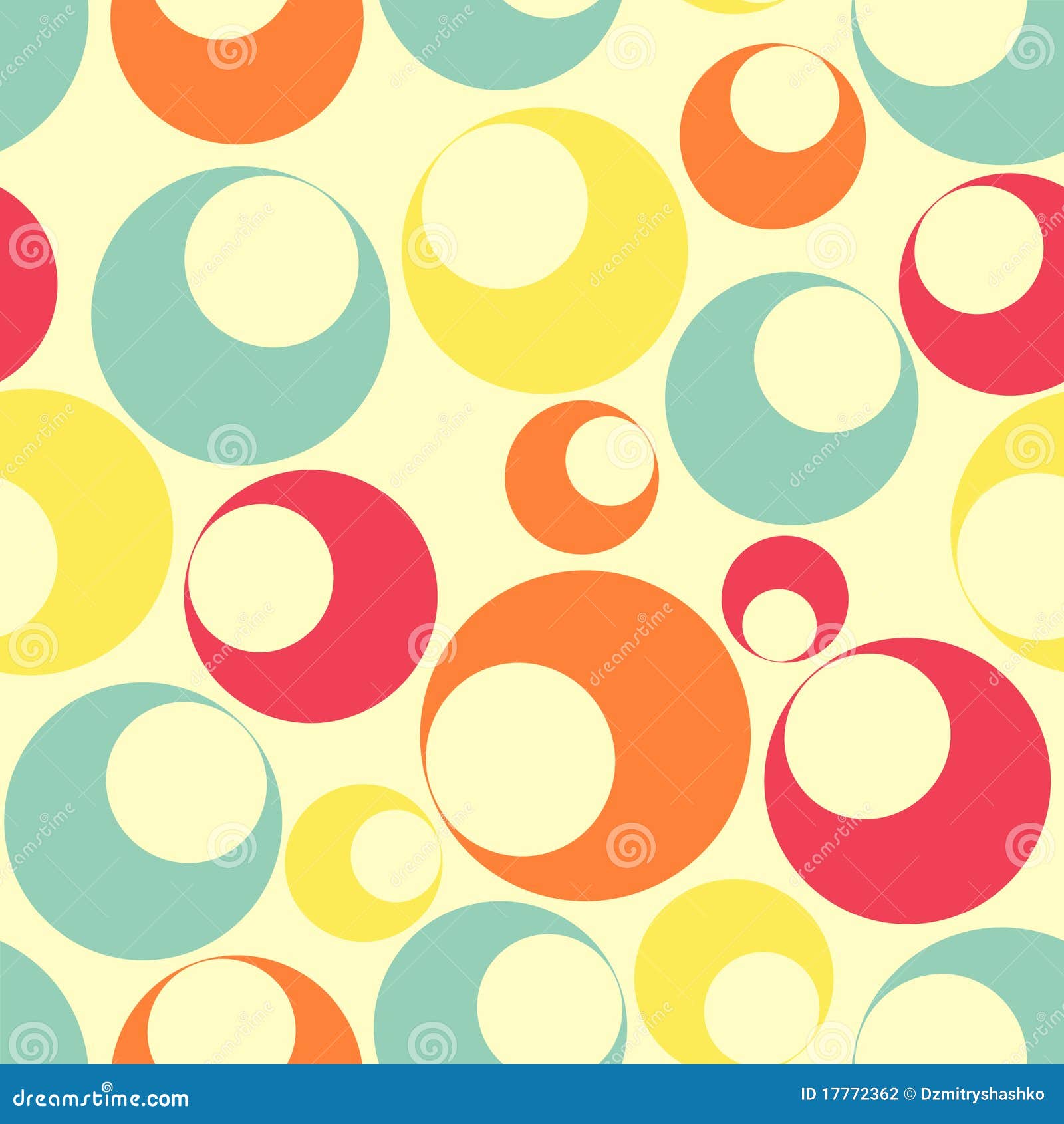 Seamless Pattern of Multi-colored Circular Shapes Stock Vector ...
