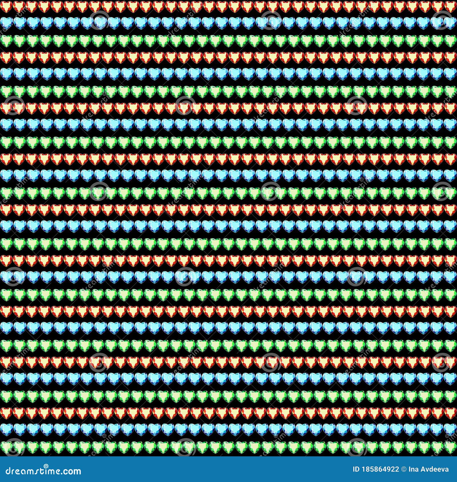 Seamless Pattern of Multi-colored Diamonds on a Black Background Stock ...