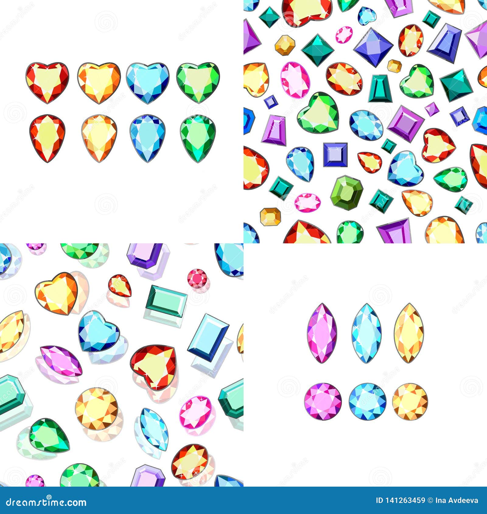 Seamless Pattern of Multi-colored Diamonds on a White Background Stock ...