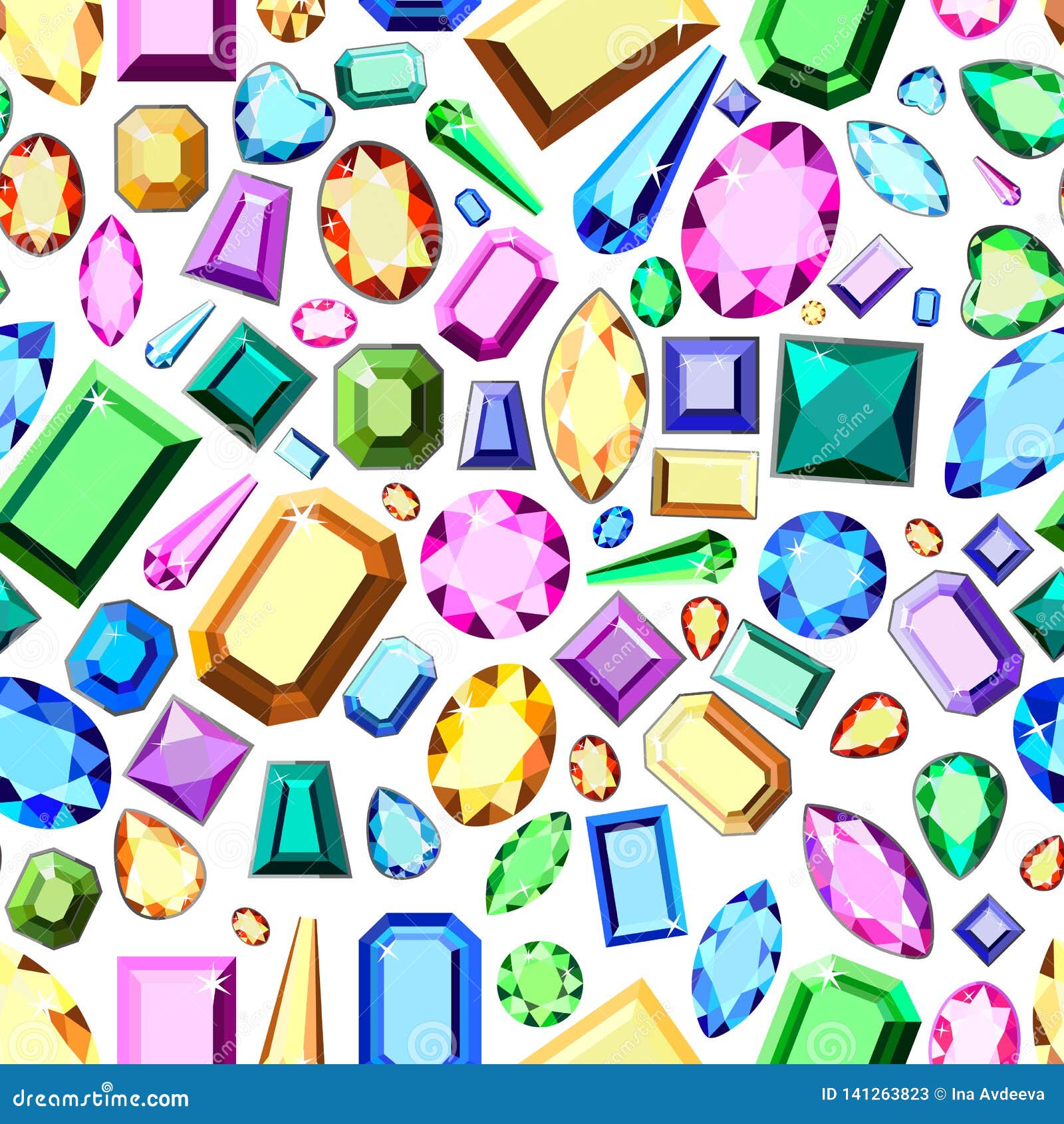 Seamless Pattern of Multi-colored Diamonds on a White Background Stock ...