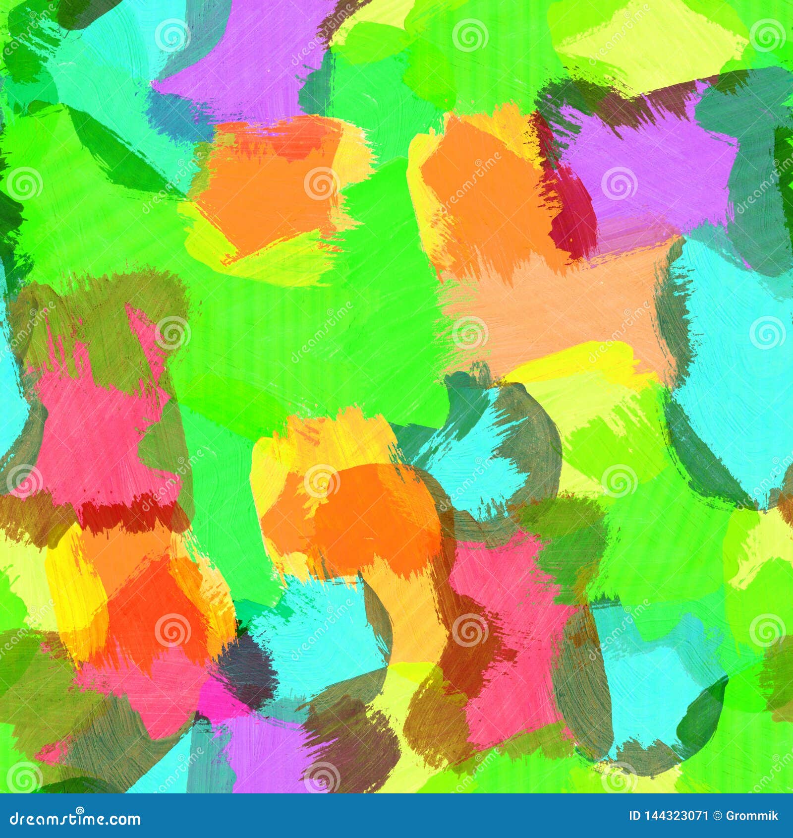 Seamless Pattern of Multi-colored Paint Strokes Stock Illustration ...