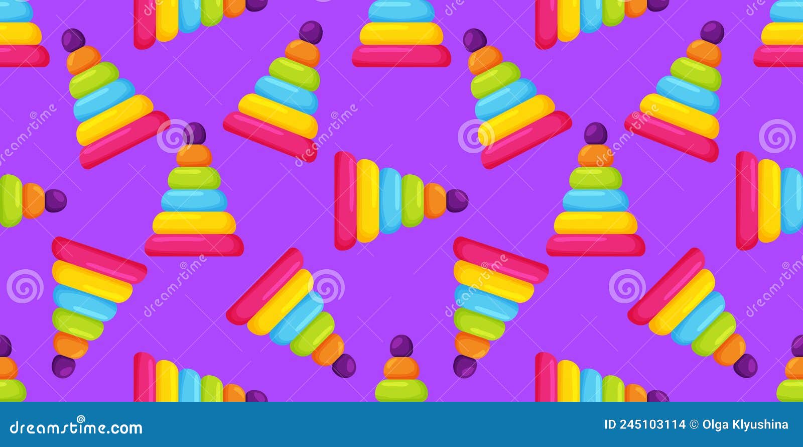 Seamless Pattern from Multi-colored Pyramids on Background. Cute Toys ...