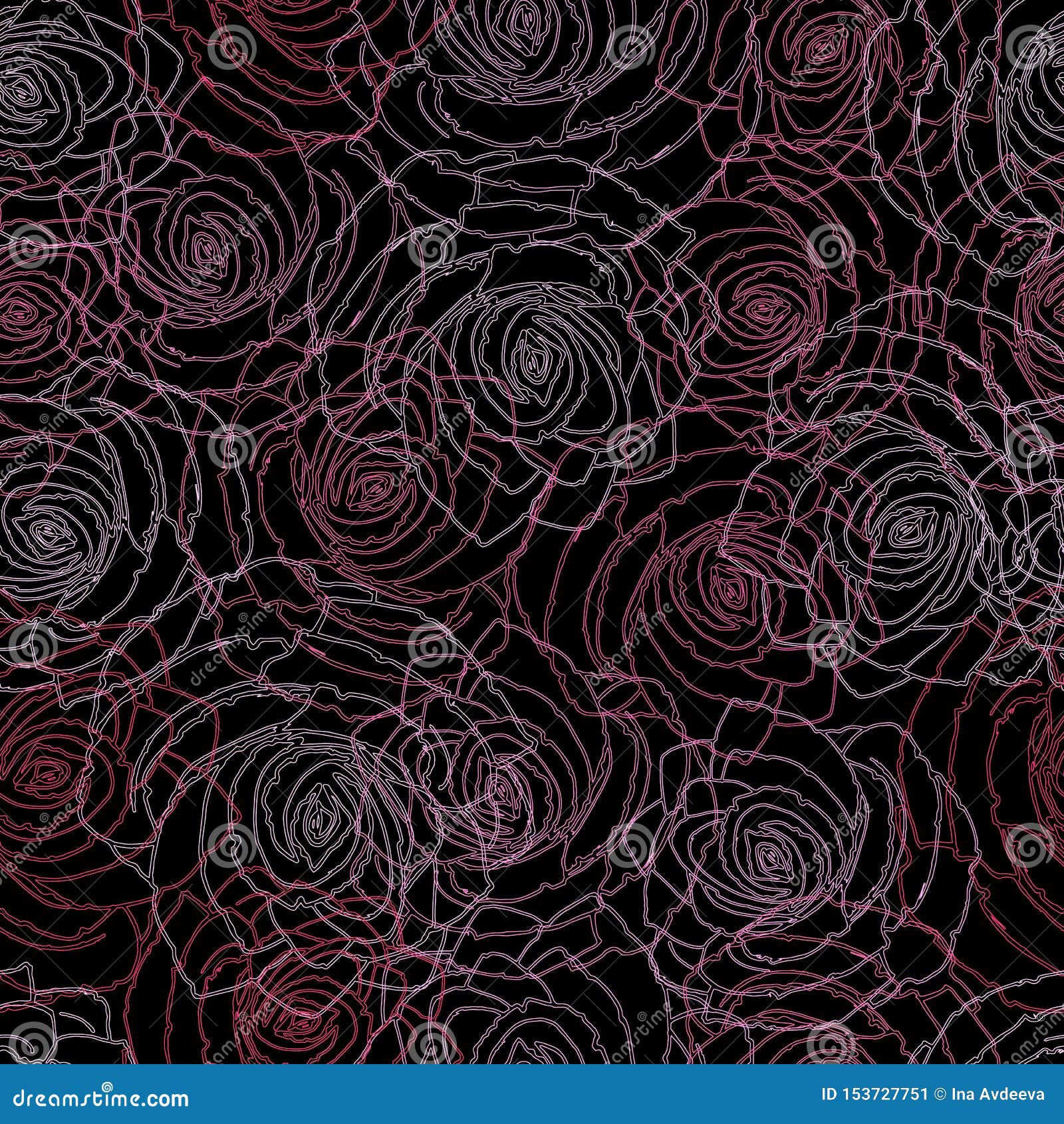 Seamless Pattern of Multi-colored Roses Stock Vector - Illustration of ...