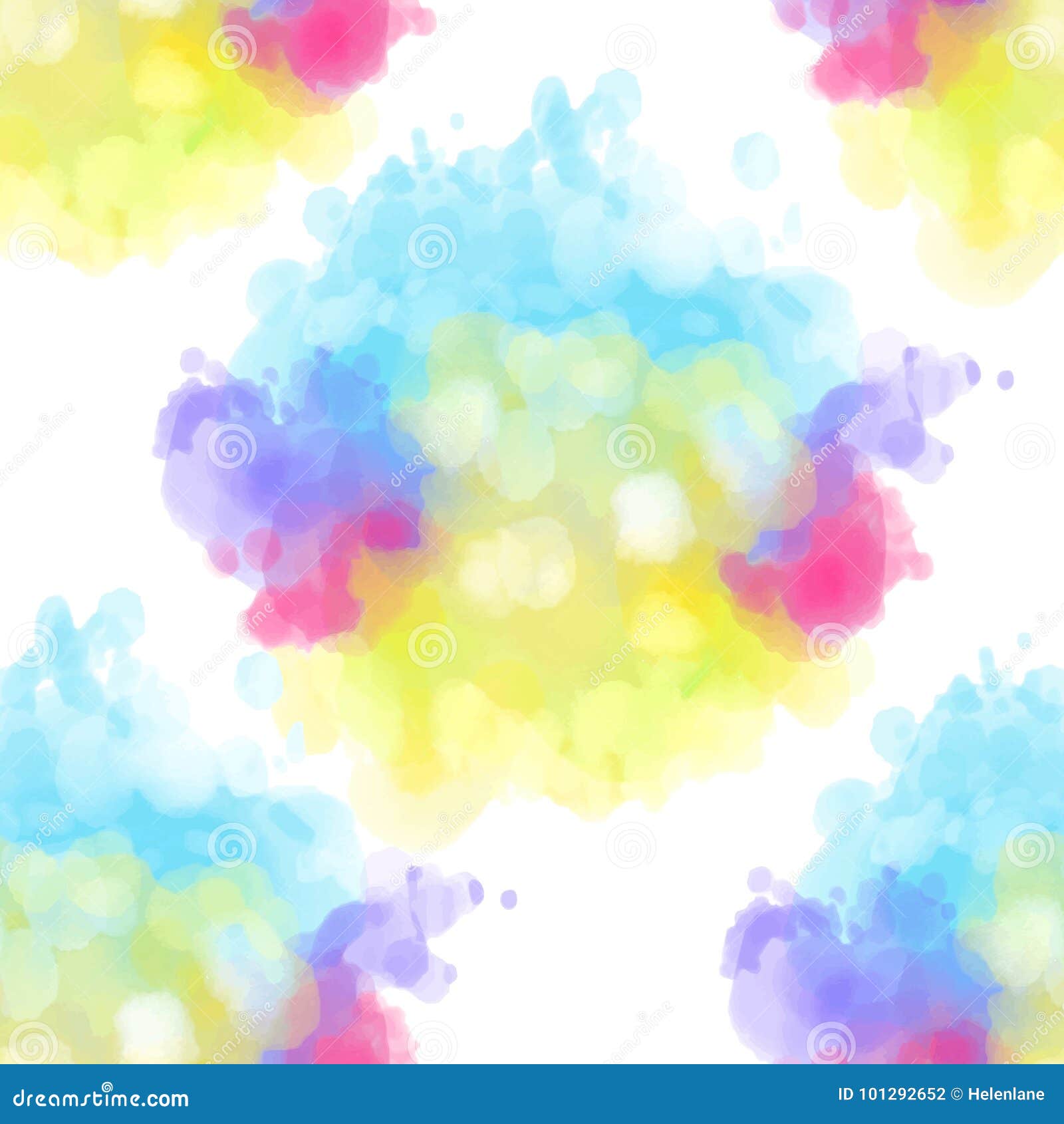 Seamless Pattern with Multi-colored Watercolor Pattern of Clouds Stock ...