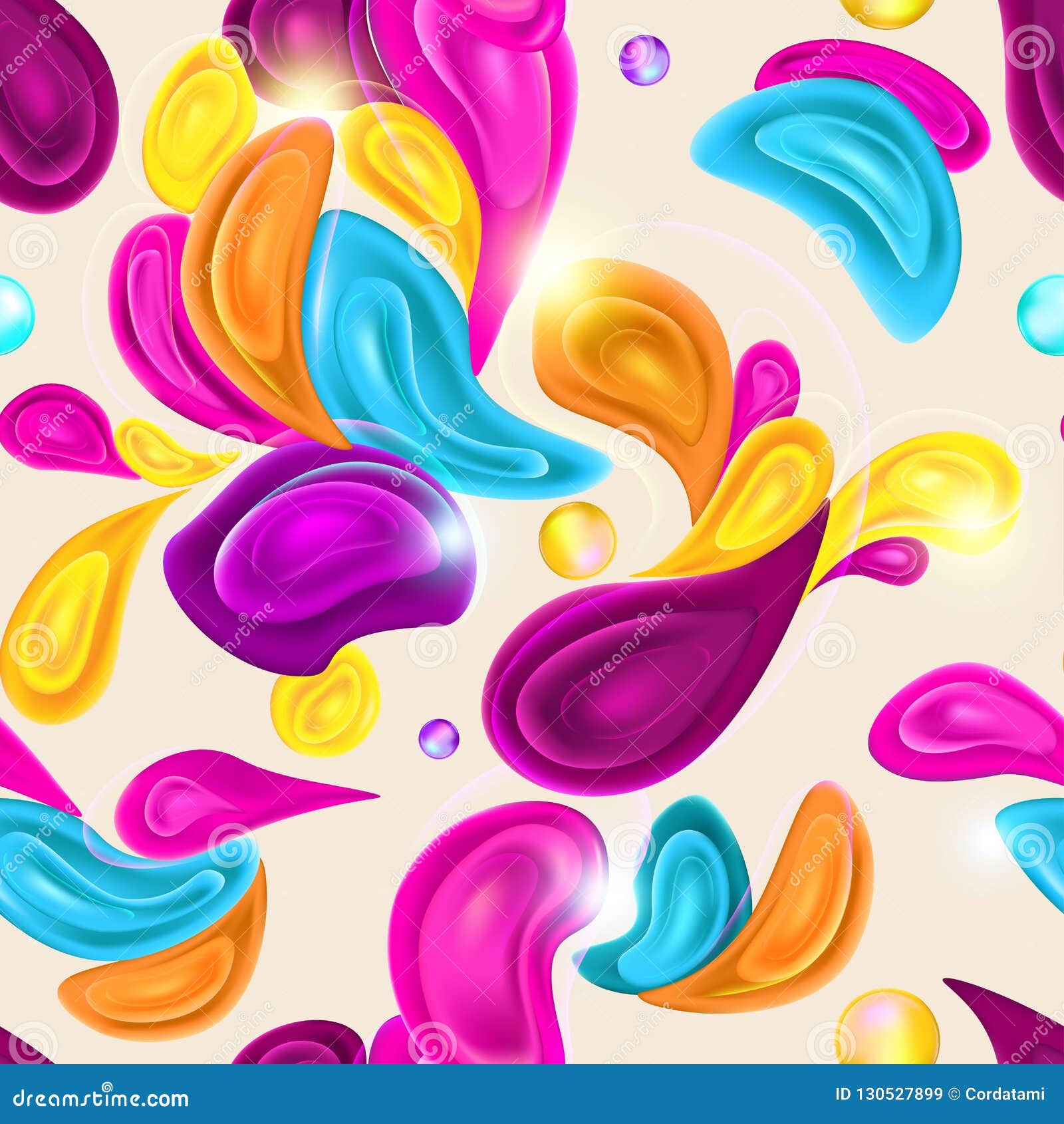 Seamless Pattern of Multicolor Abstract Plastic Shapes Stock ...