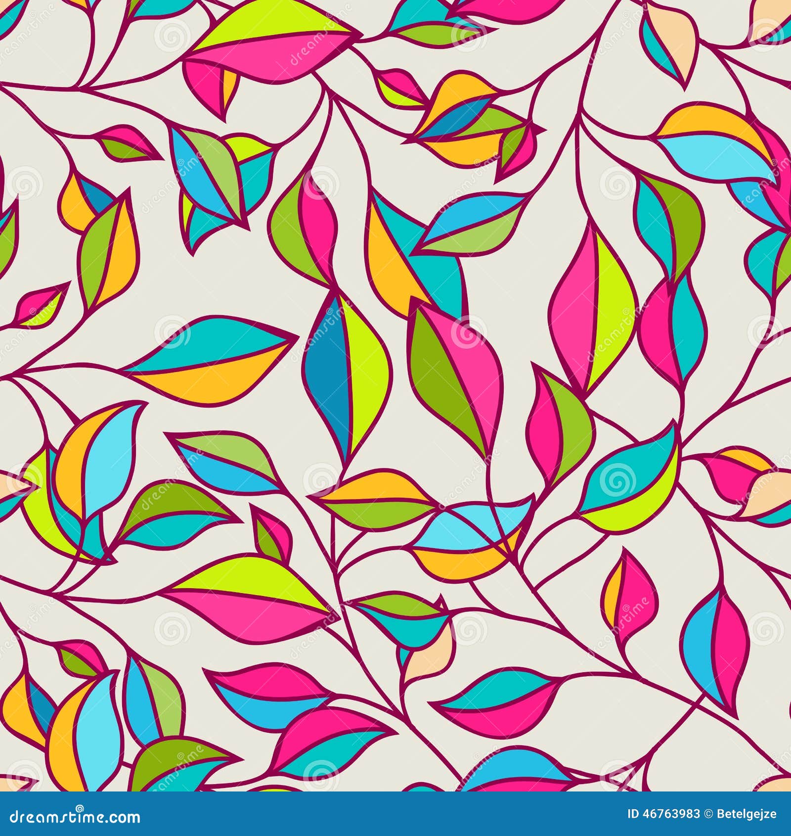 Seamless Pattern with Multicolor Autumn Leaves. Vector Nature Ba Stock ...