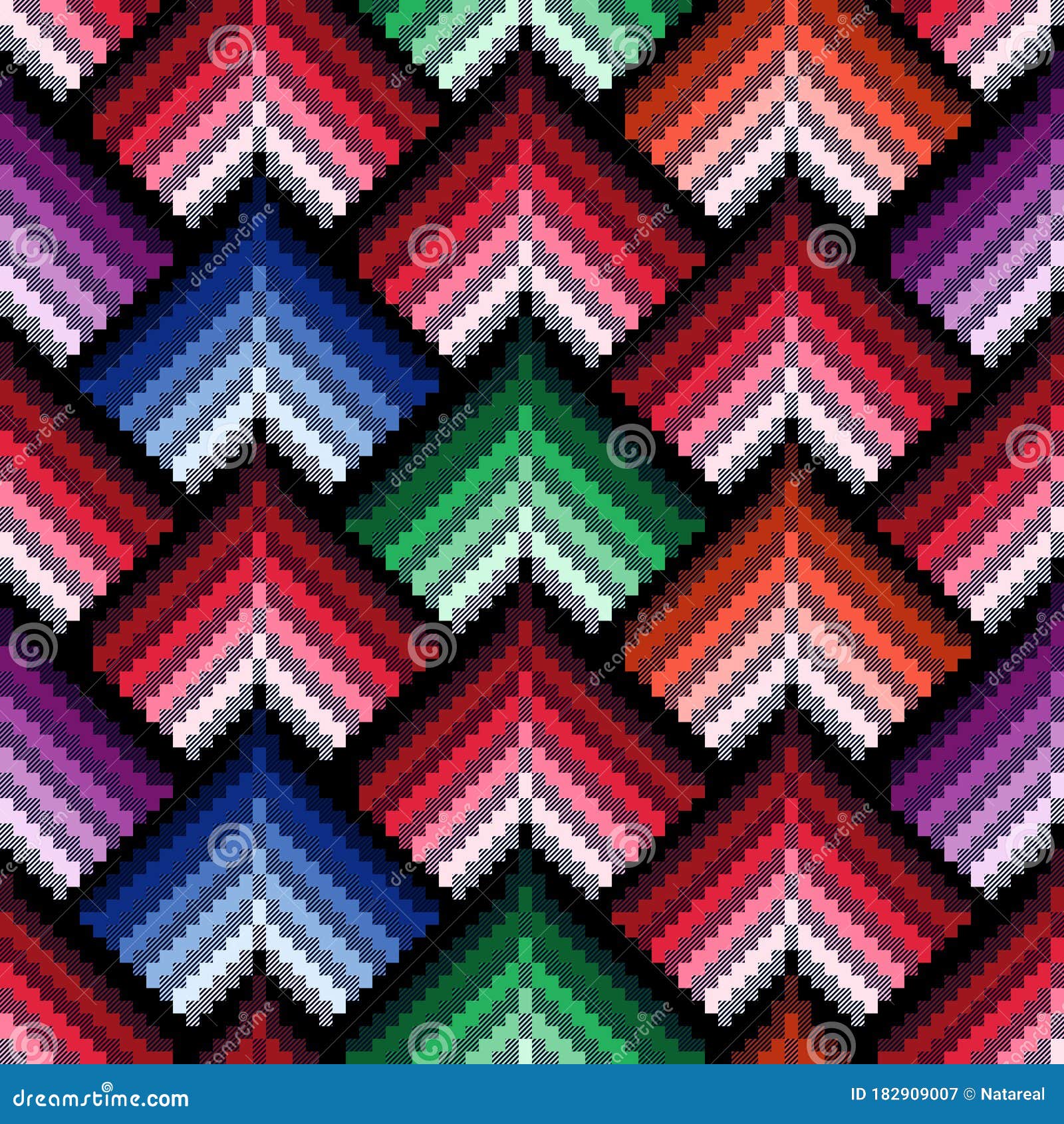 Seamless Pattern with Multicolor Elements Stock Vector - Illustration ...