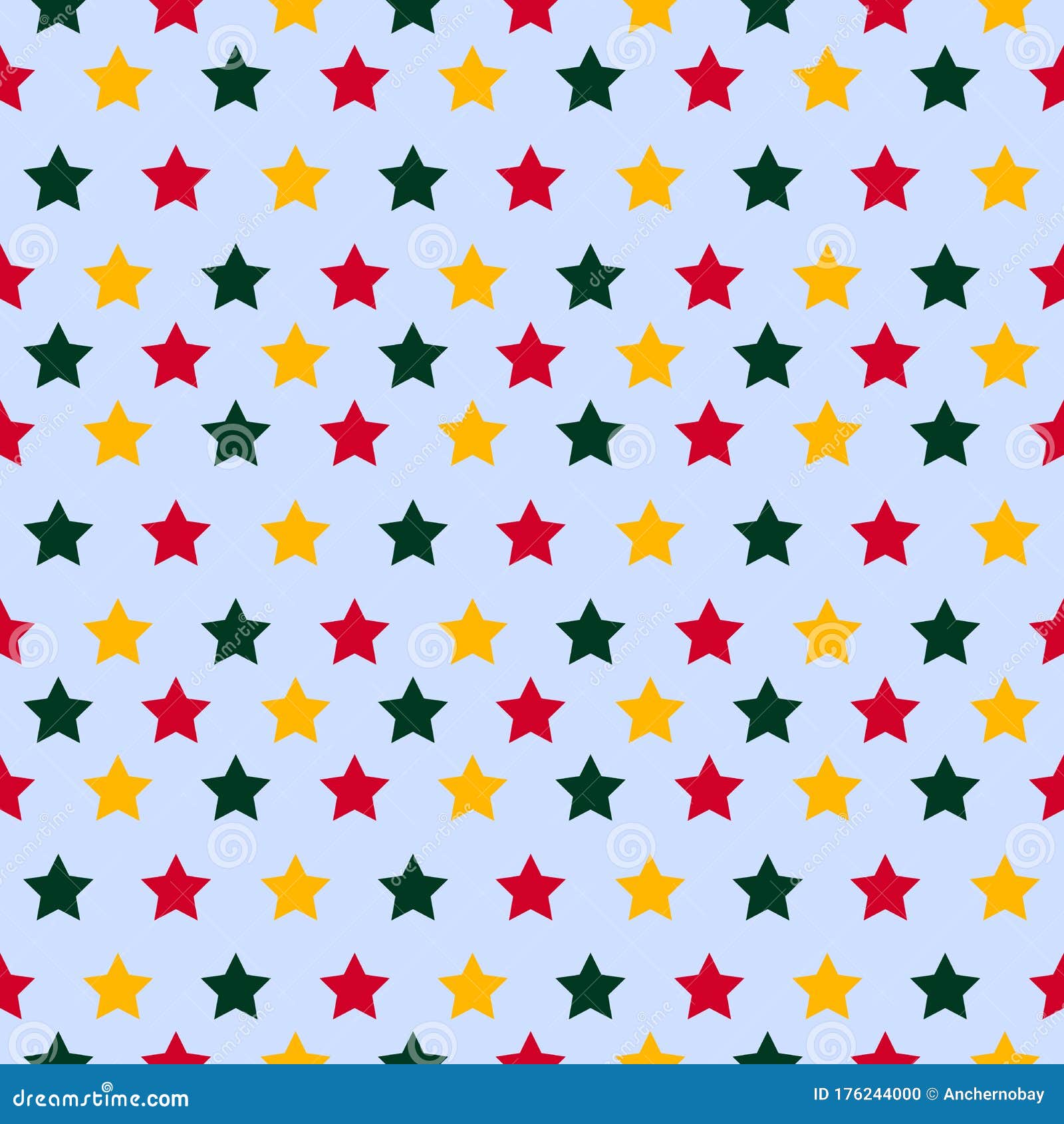 Seamless Pattern with Multicolor Stars on Blue Background.Abstract ...
