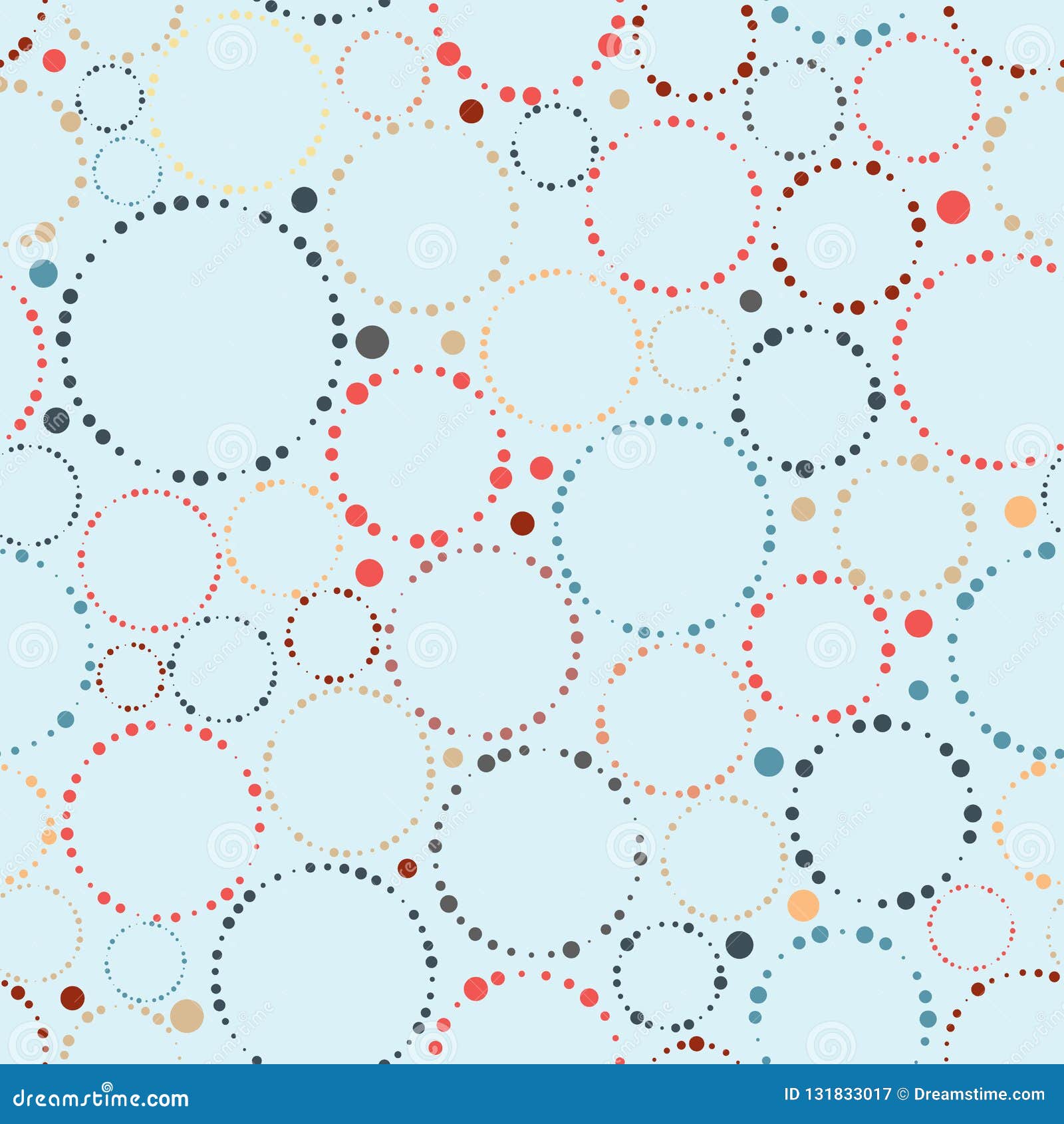 Seamless Pattern. Multicolored Circles on a Light Blue Background Stock ...