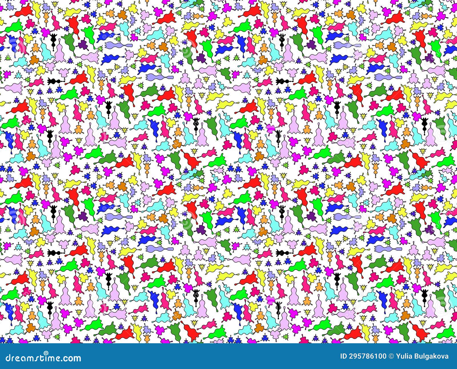Seamless Pattern in Multicolored Figures. Cartoon Pattern Stock Vector ...