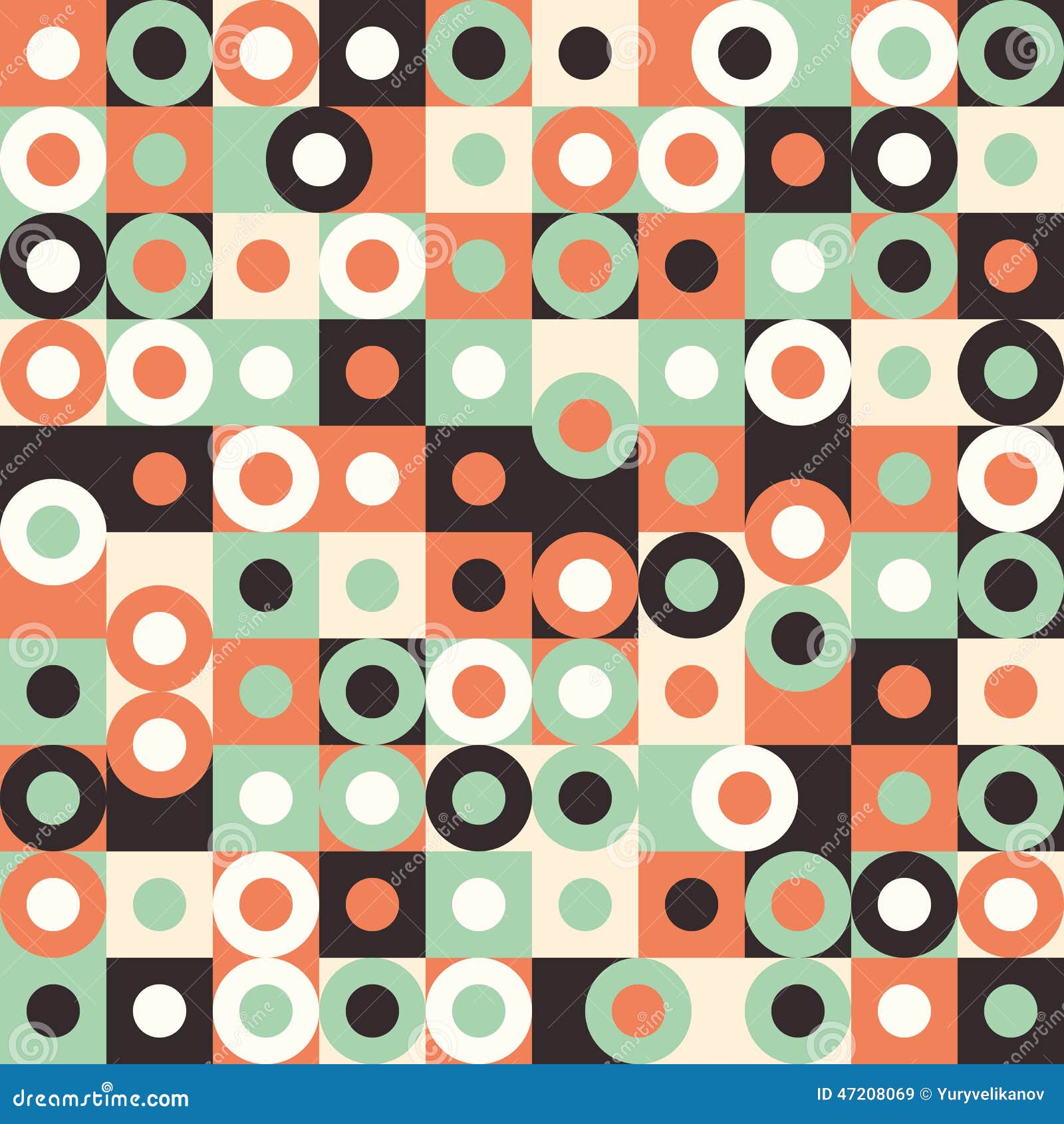 Seamless Pattern with Multicolored Large Circles and Squares. Stock ...