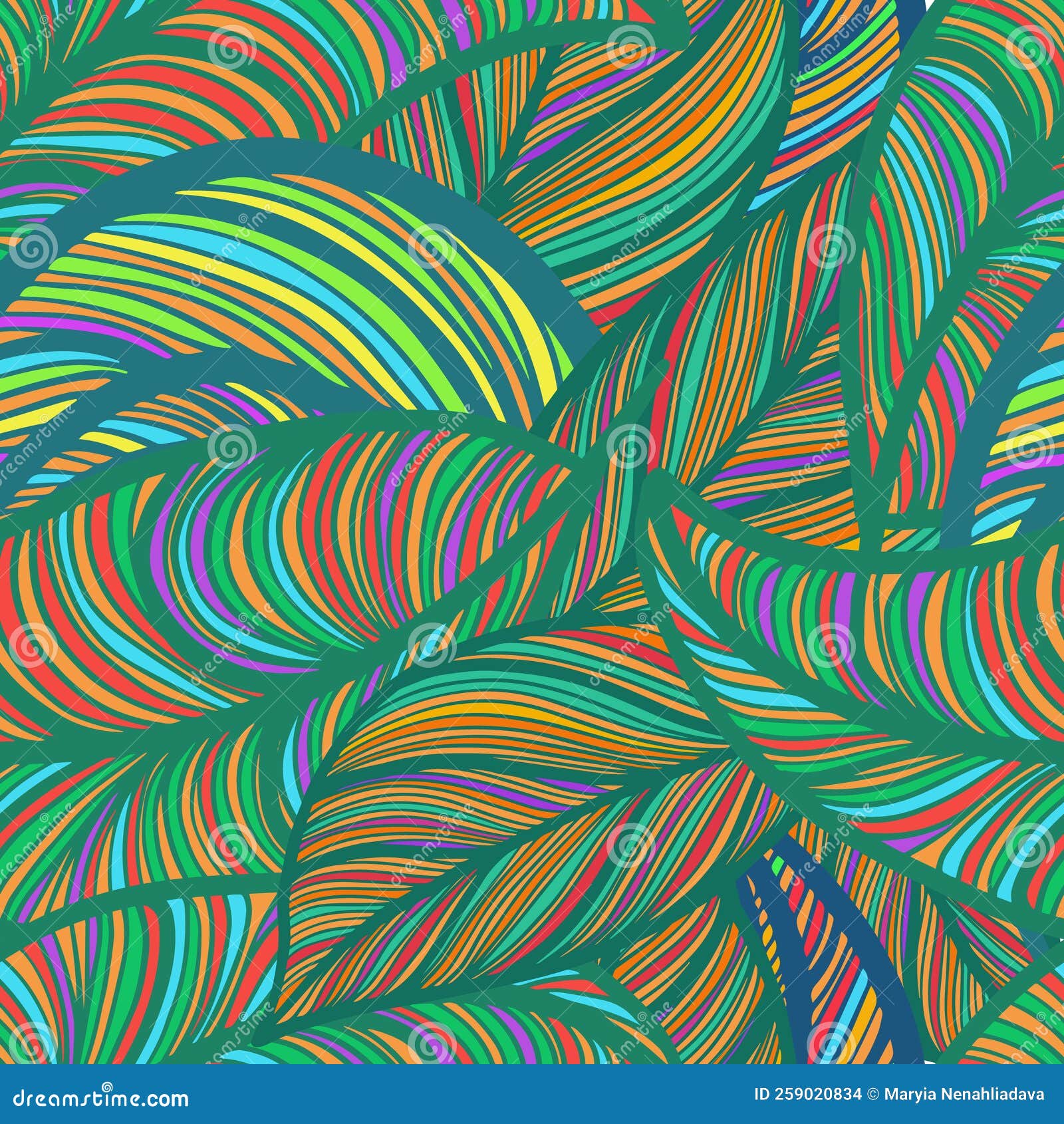 Seamless Pattern Multicolored Leaves. Vector Illustration Stock Photo ...