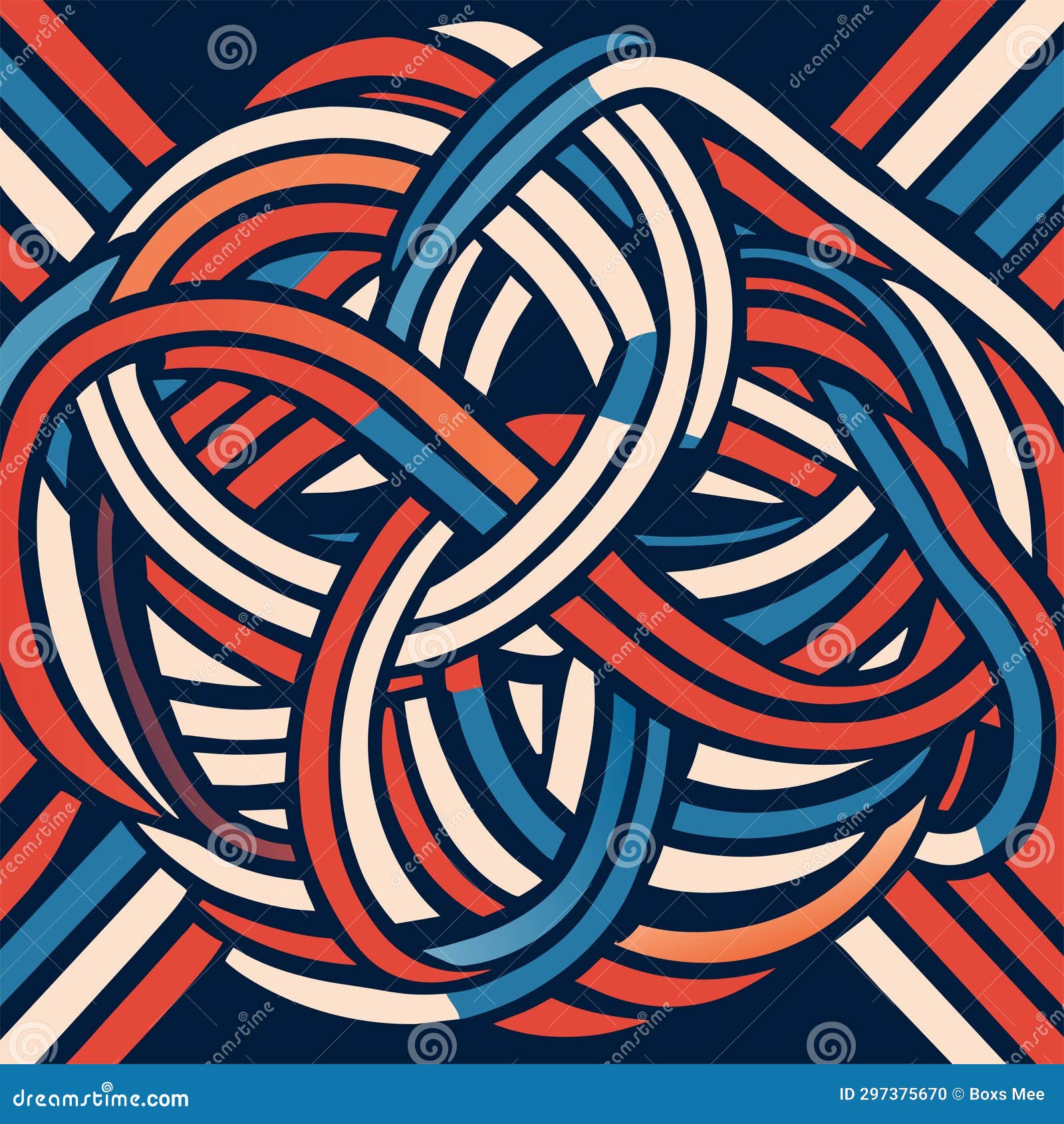 Seamless Pattern with Multicolored Tangled Lines. Vector Illustration ...