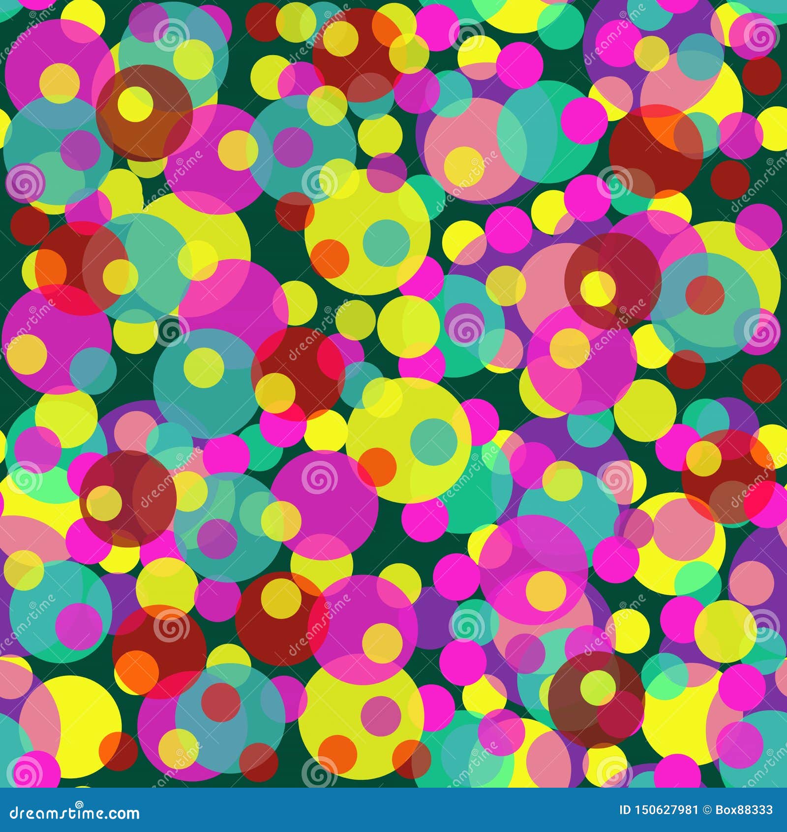 Seamless Pattern from Multicolored Translucent Circles. Stock ...