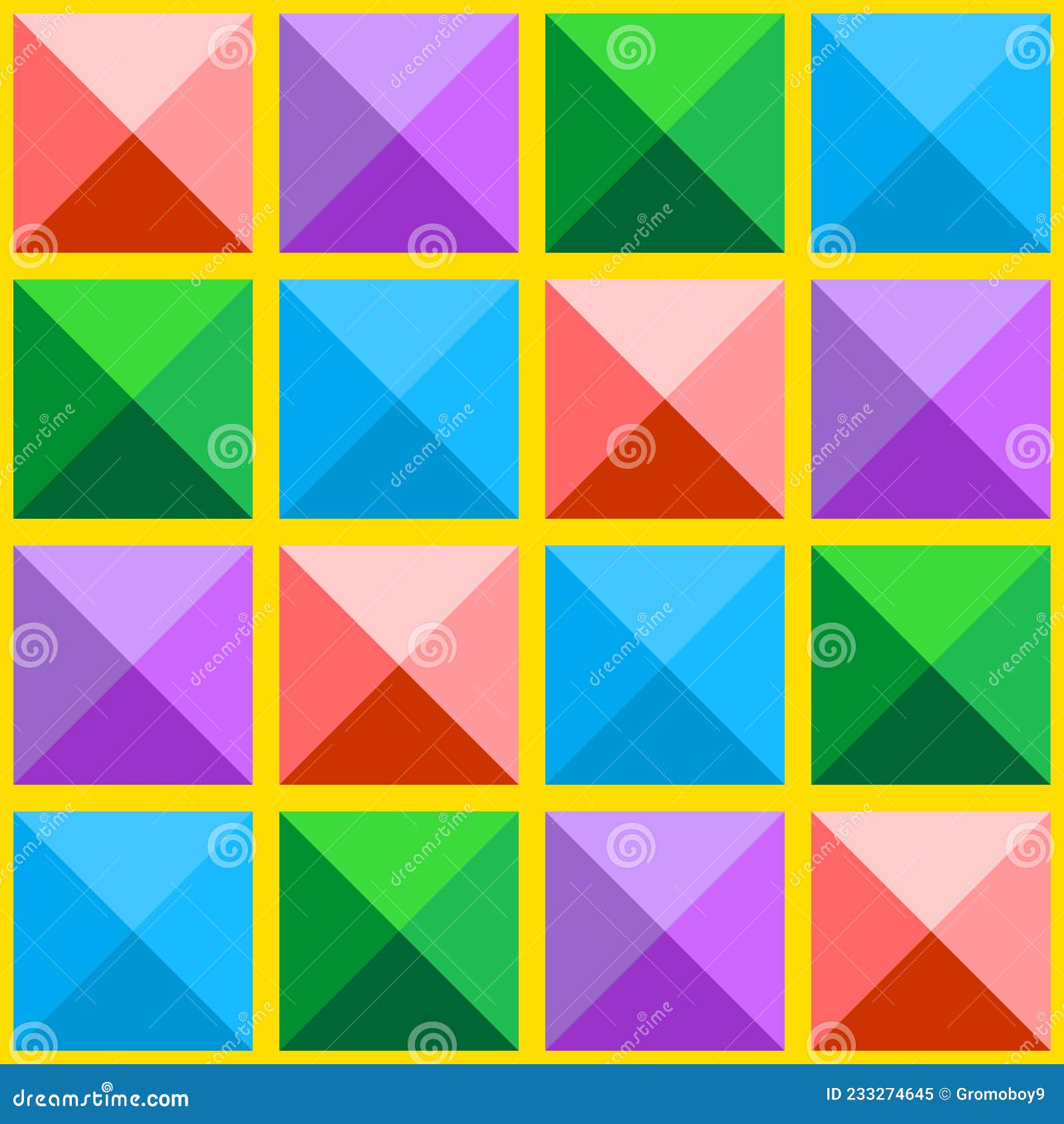 Seamless Pattern with Multicoloured Faceted Crystals on Gold Background ...