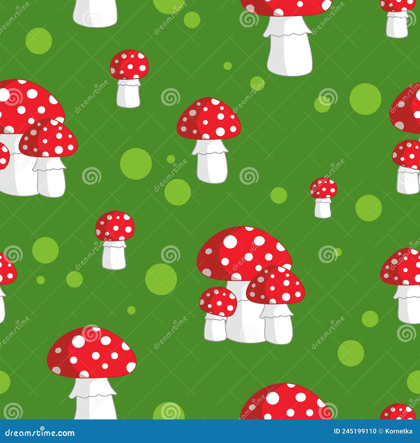 Seamless Pattern. Mushroom Toadstool. Fly-agarics Row. Amanitas Pattern Stock Vector ...