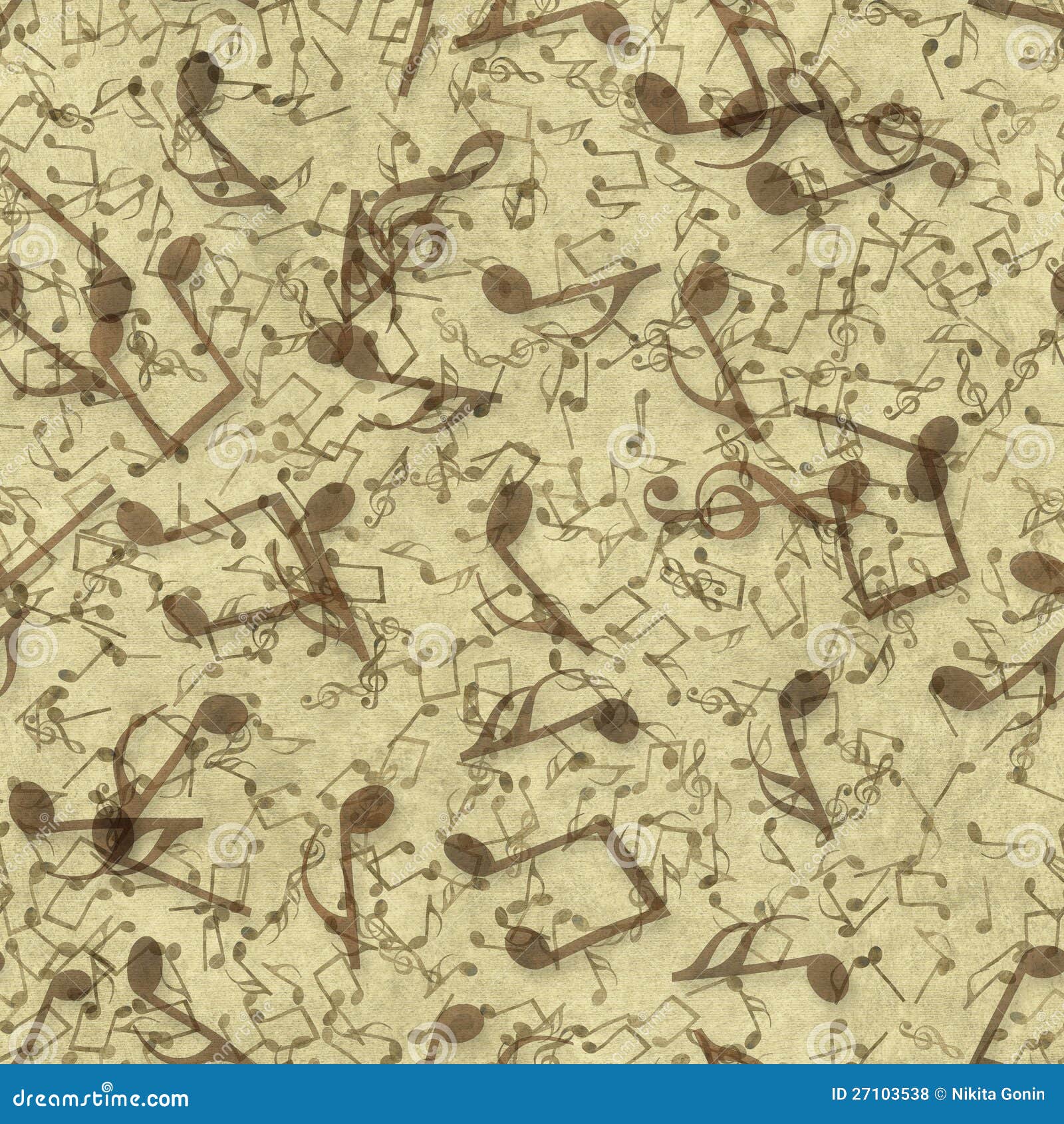 Seamless Pattern Music Notes Stock Illustration - Illustration of ...