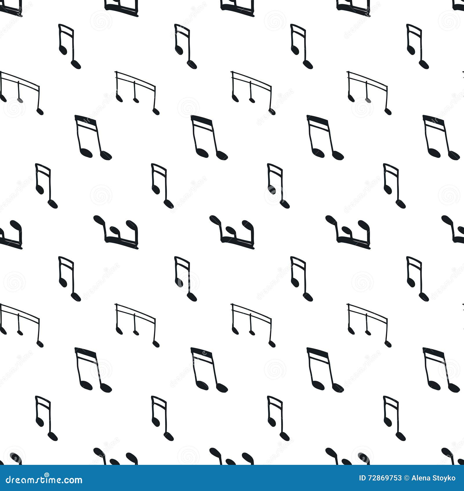 Seamless Pattern with Music Notes Stock Vector - Illustration of groove ...