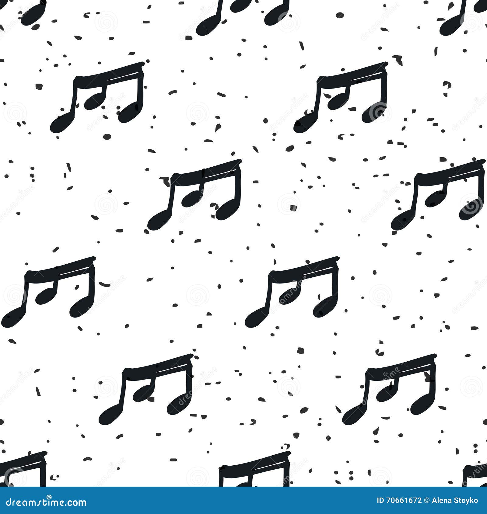 Seamless Pattern with Music Notes Stock Vector - Illustration of ...