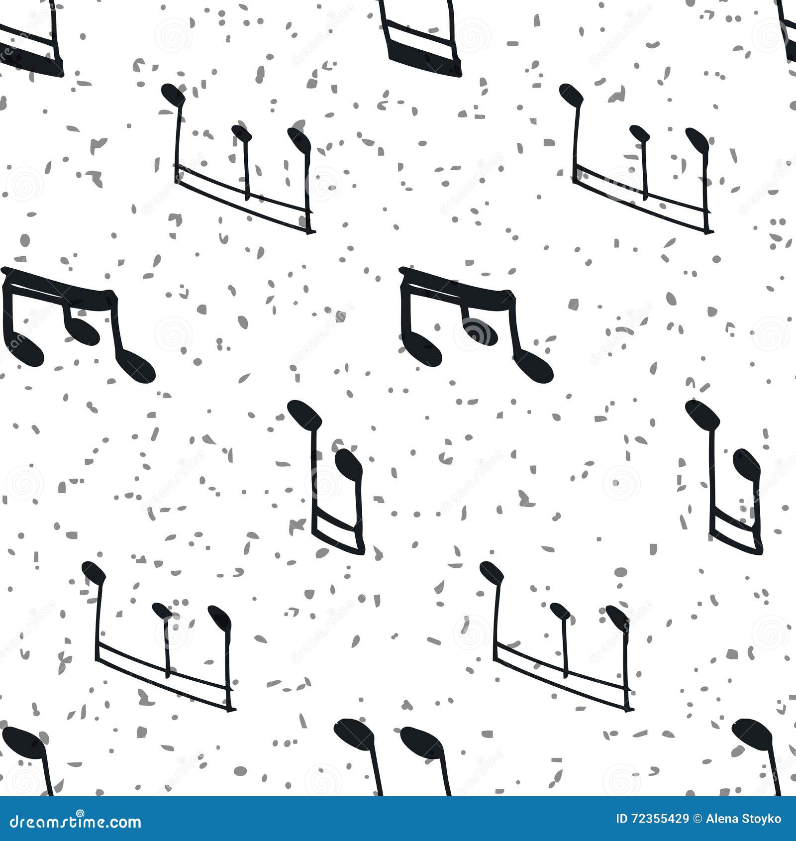 Seamless Pattern with Music Notes Stock Vector - Illustration of disco ...