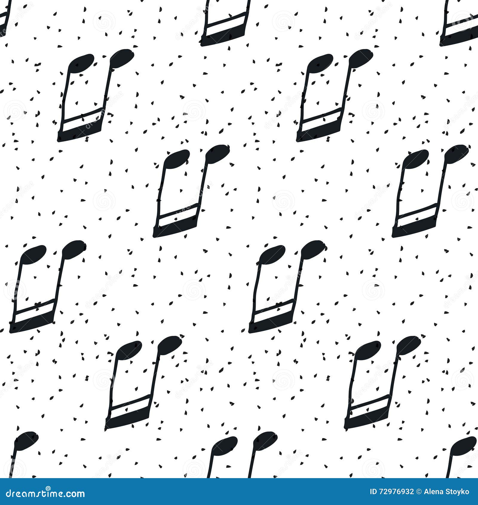 Seamless Pattern with Music Notes Stock Vector - Illustration of ...