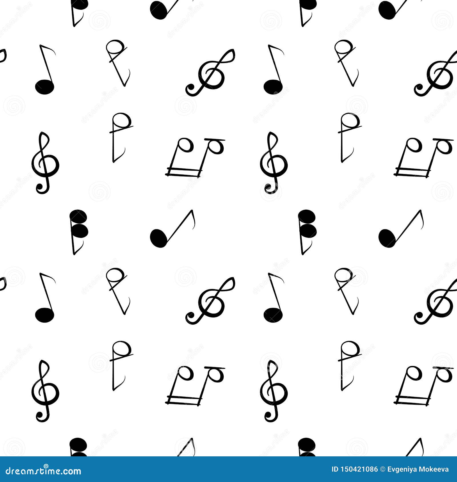 Seamless Pattern with Music Notes Stock Vector - Illustration of ...
