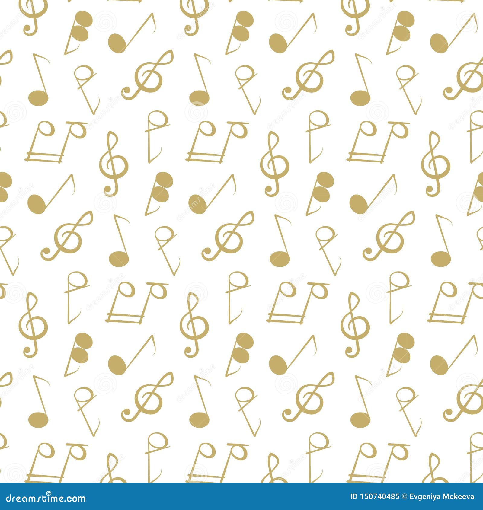 Seamless Pattern with Music Notes Stock Illustration - Illustration of ...